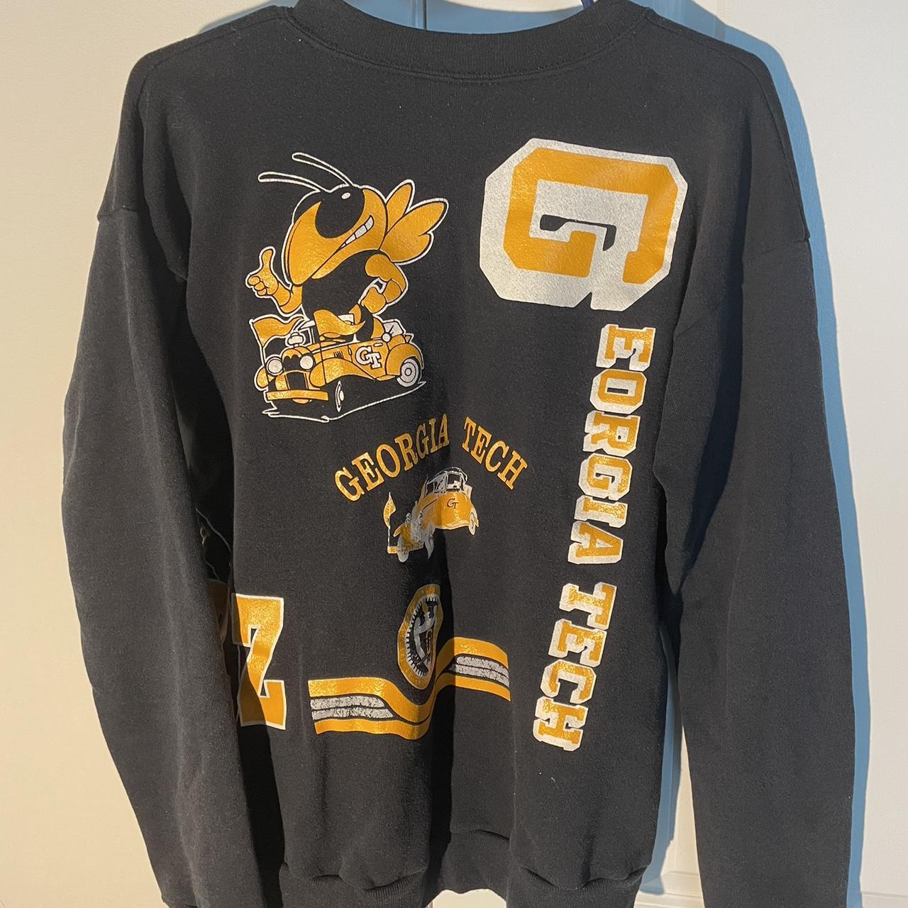 Black and gold vintage Georgia tech crew neck... - Depop