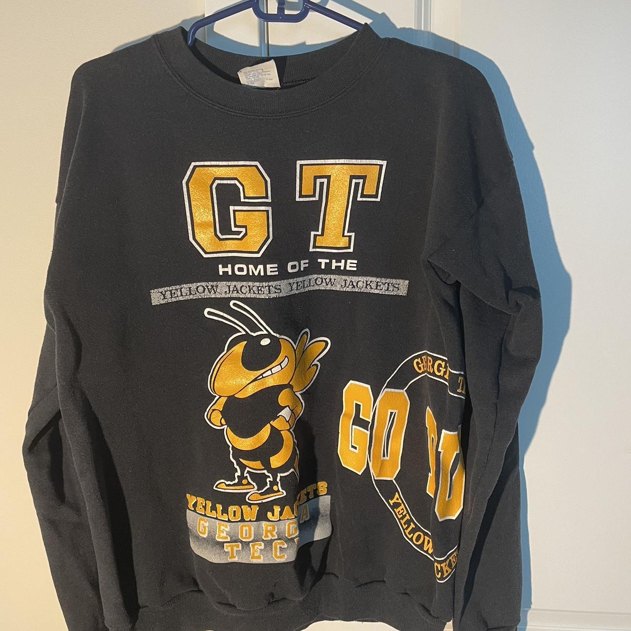 Black and gold vintage Georgia tech crew neck... - Depop