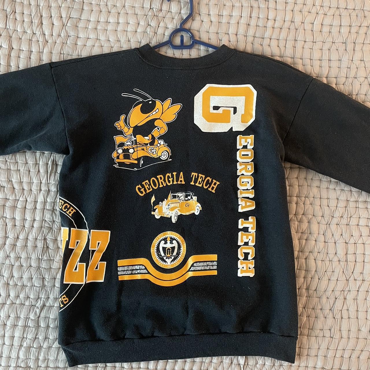 Black and gold vintage Georgia tech crew neck... - Depop