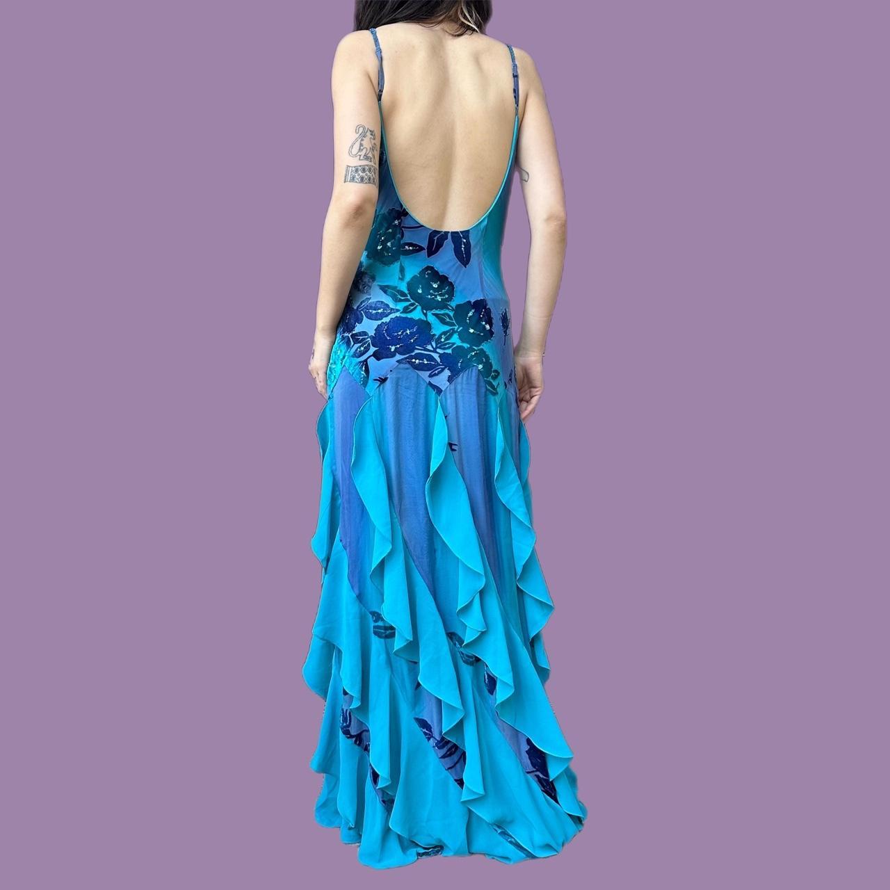 Stunning vintage y2k sue wong blue floral mermaid... - Depop