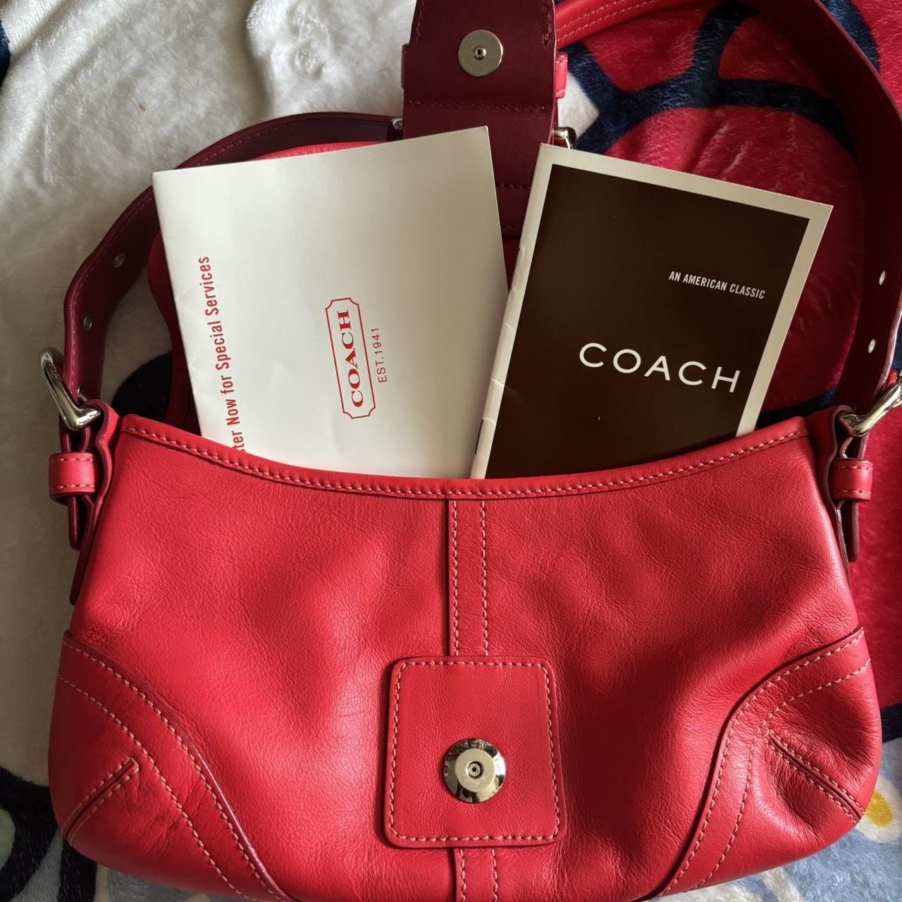 Y2K Coach RED Soho Shoulder Bag red interior 3... - Depop