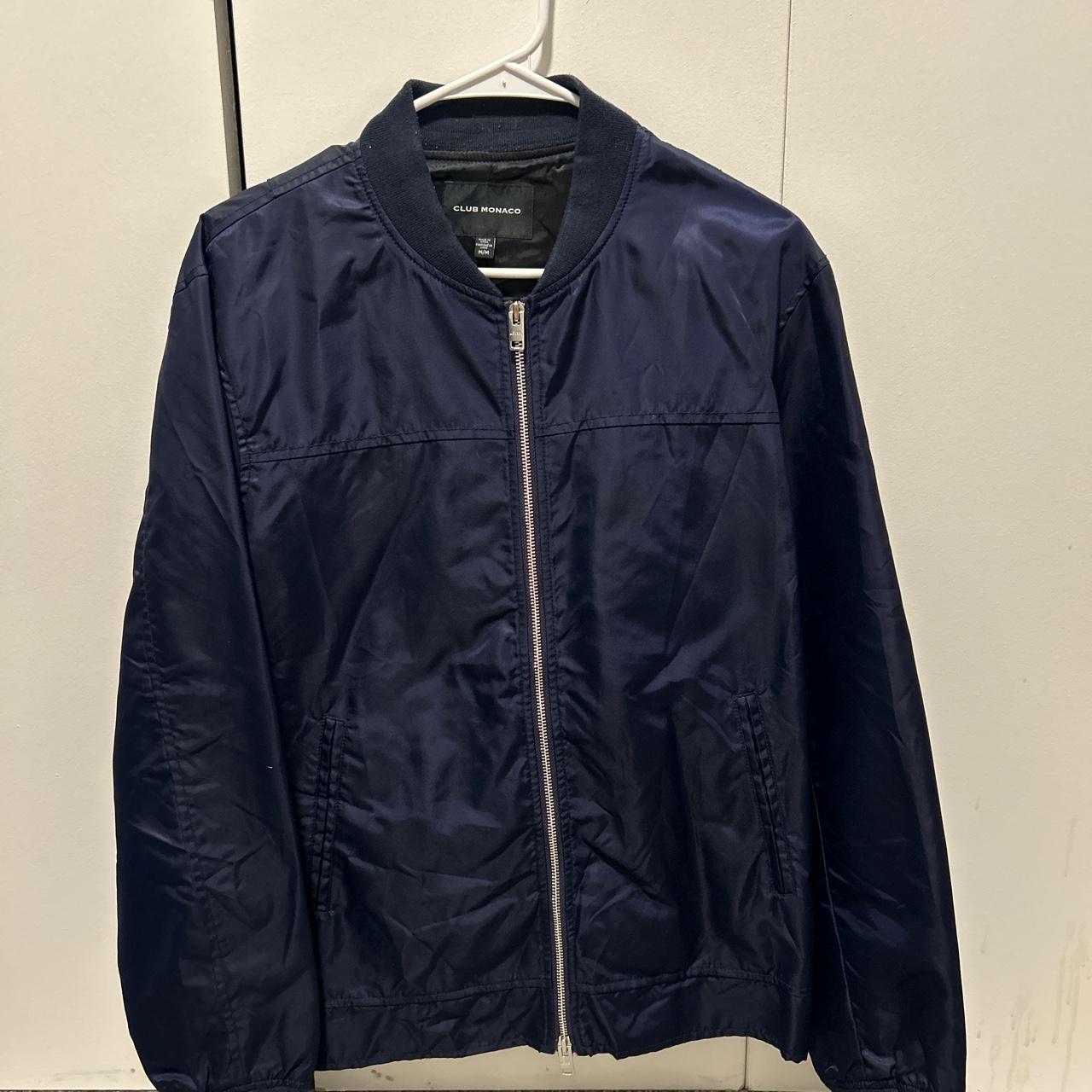 Navy Blue Club Monaco Bomber Jacket (Medium) - Depop