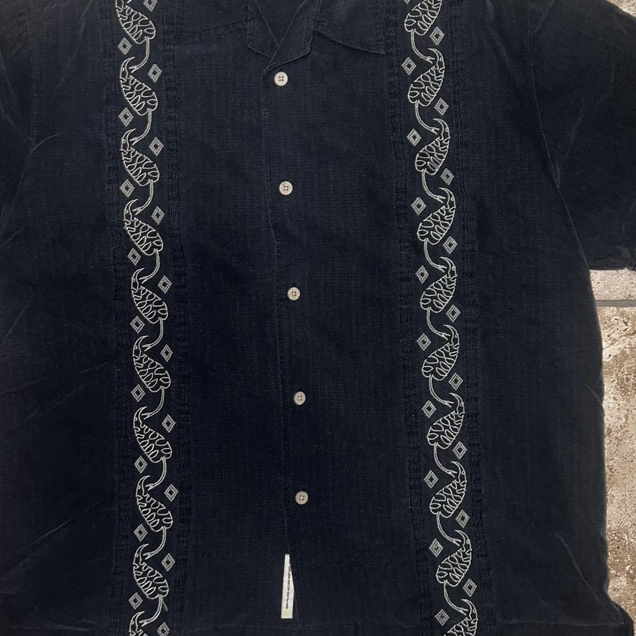 Black Cubavera style Polo In pristine condition with... - Depop