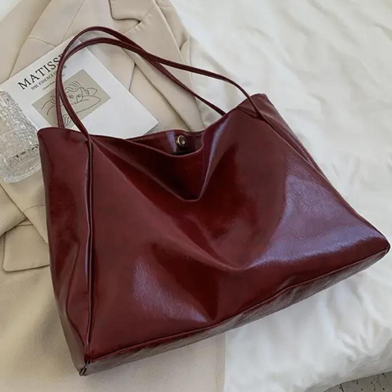 Cherry red tote shoulder bag - Depop