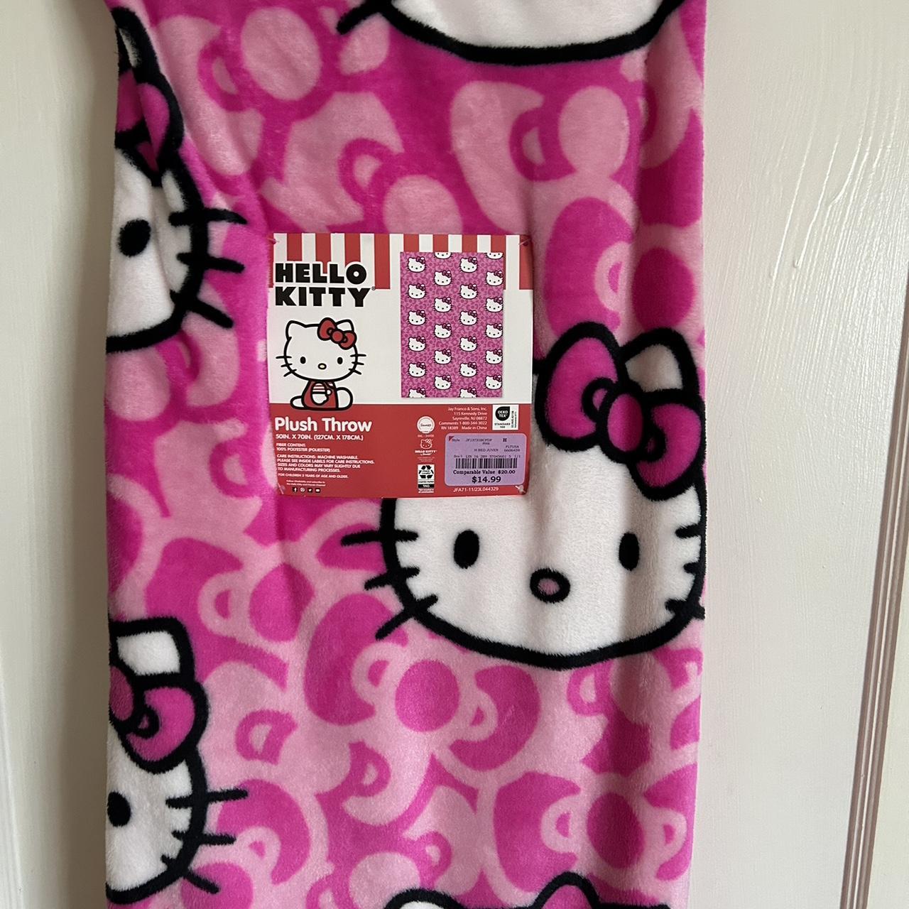 Hello Kitty Pink Bow Blanket Throw 50x70 Burlington... - Depop