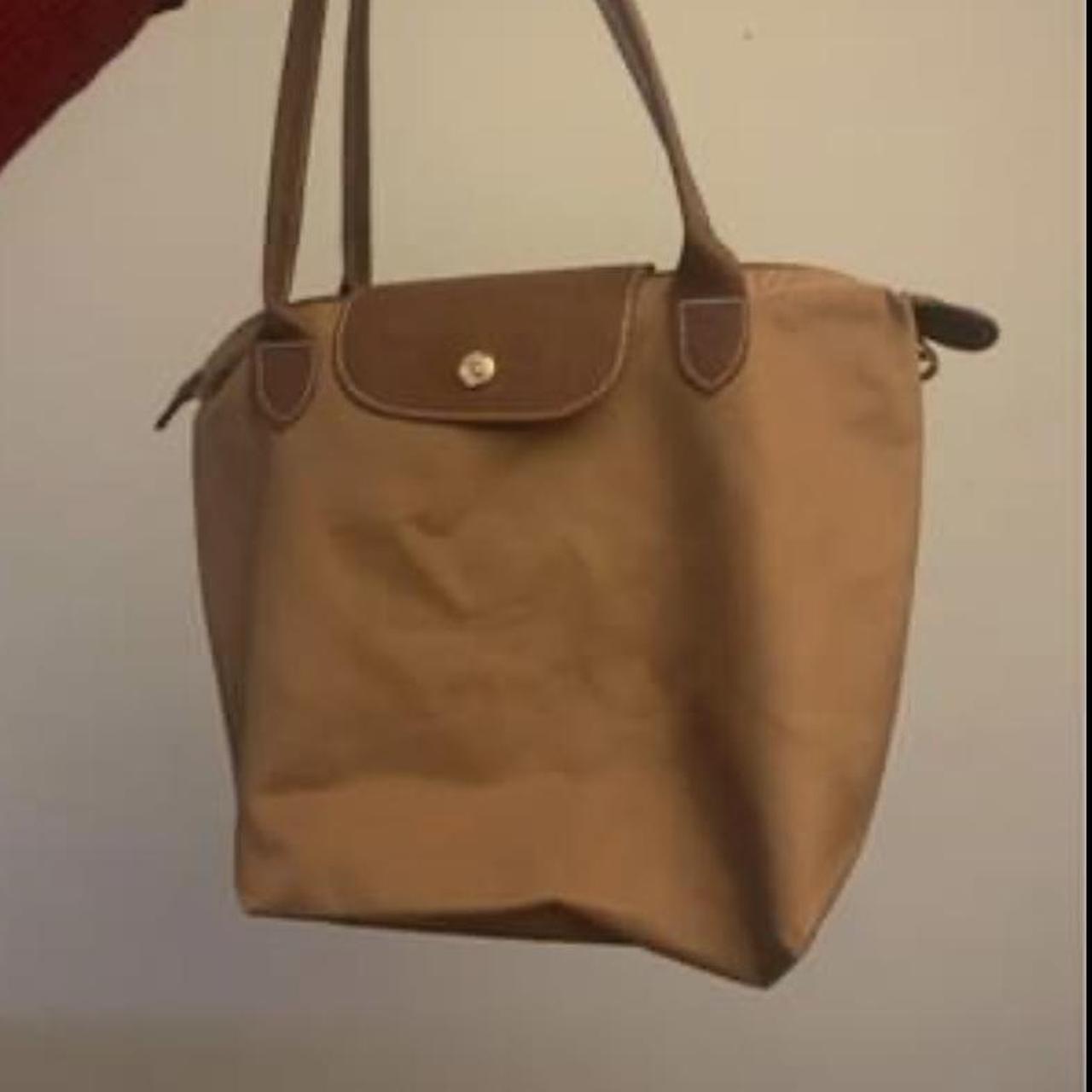 Tan/beige longchamp medium size tote bag! Depop... - Depop