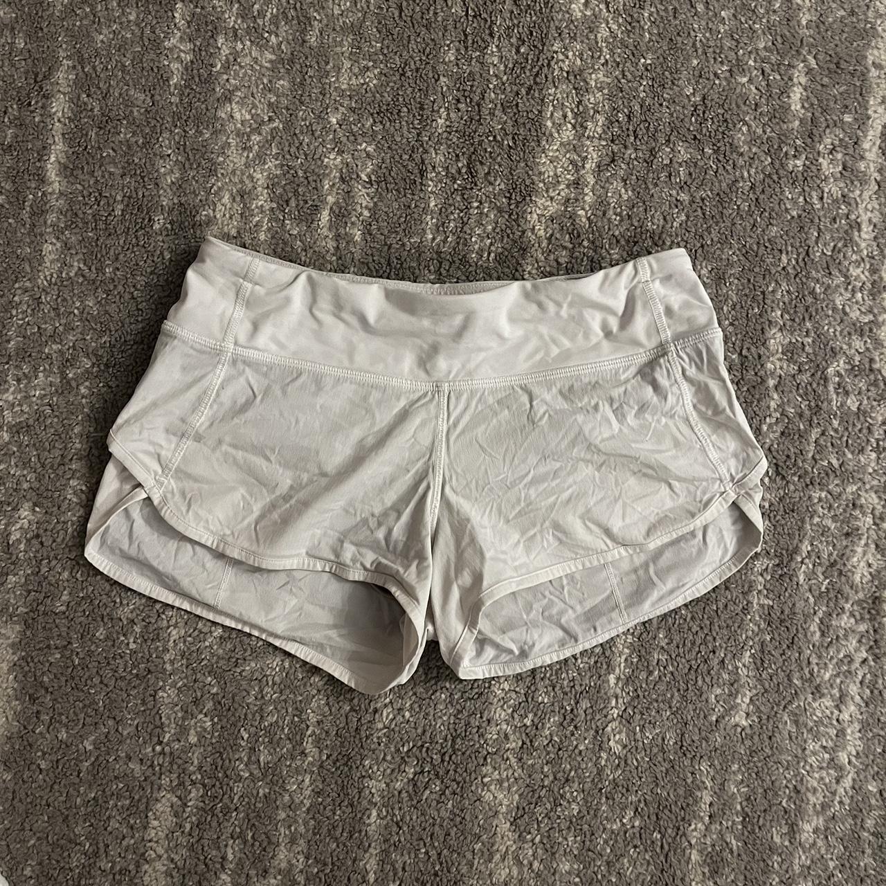 lululemon white speed up low-rise lined short 2.5” - Depop