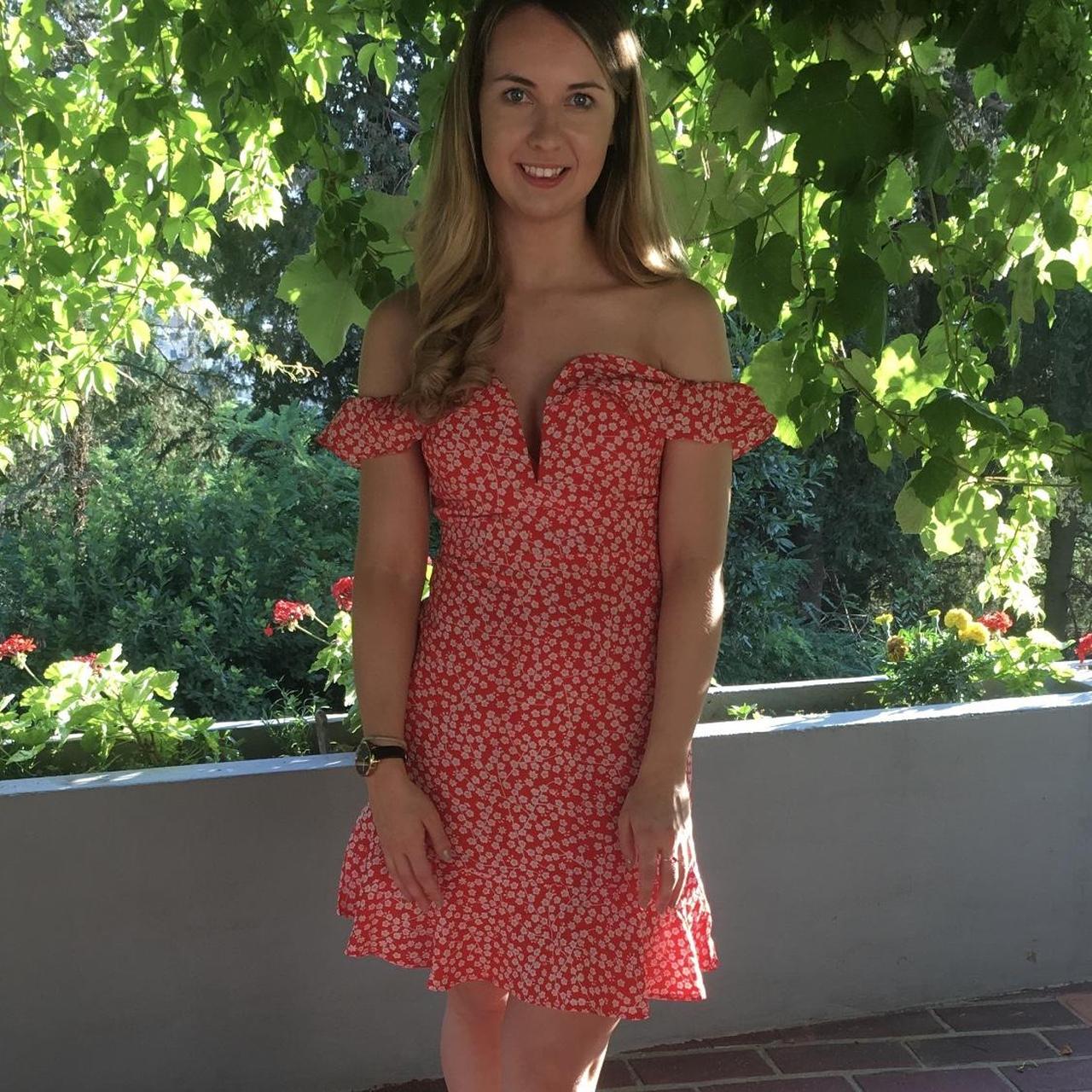 Loavies red off shoulder dress Love this dress but... - Depop