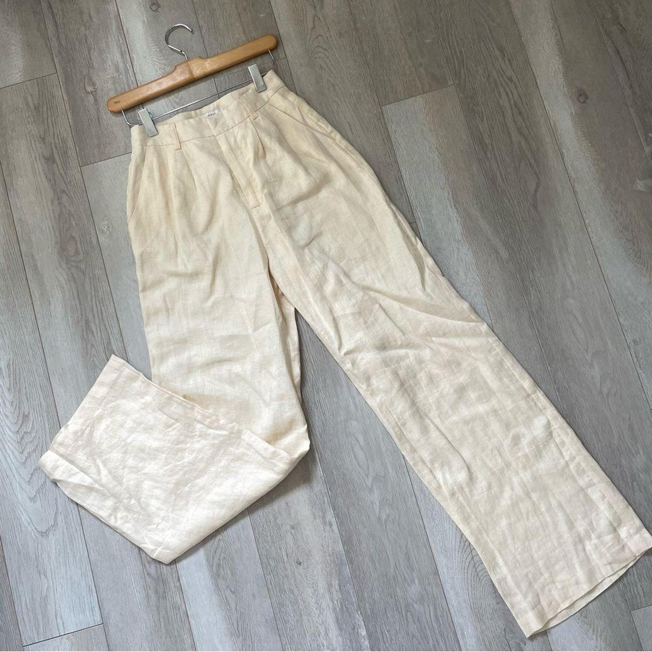 DISSH Norah Natural Linen Pants in the color Cream.... | Depop