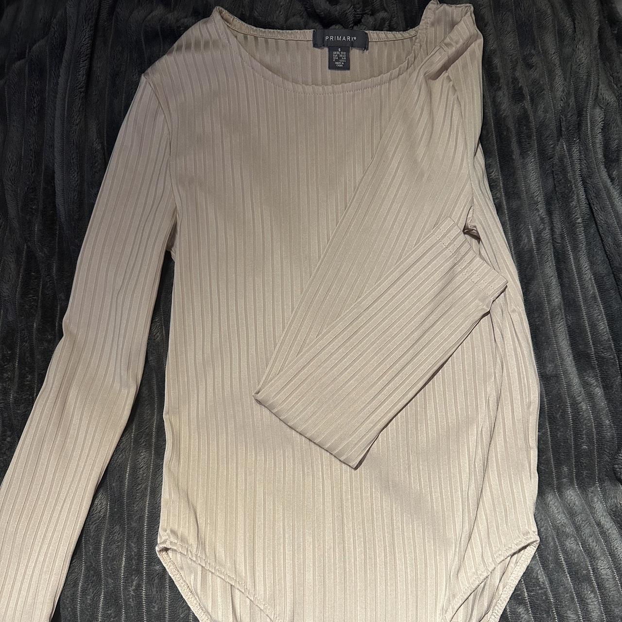 Nude Ribbed Bodysuit Pretty Bodysuit in great... - Depop