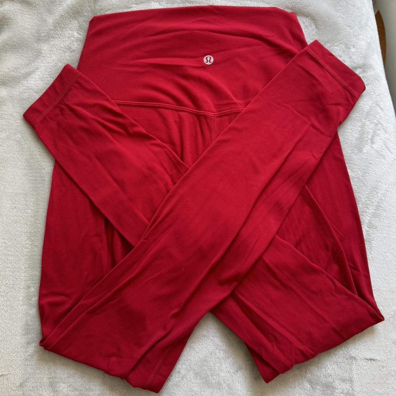 Red LuluLemon Align leggings Size 6 - Depop