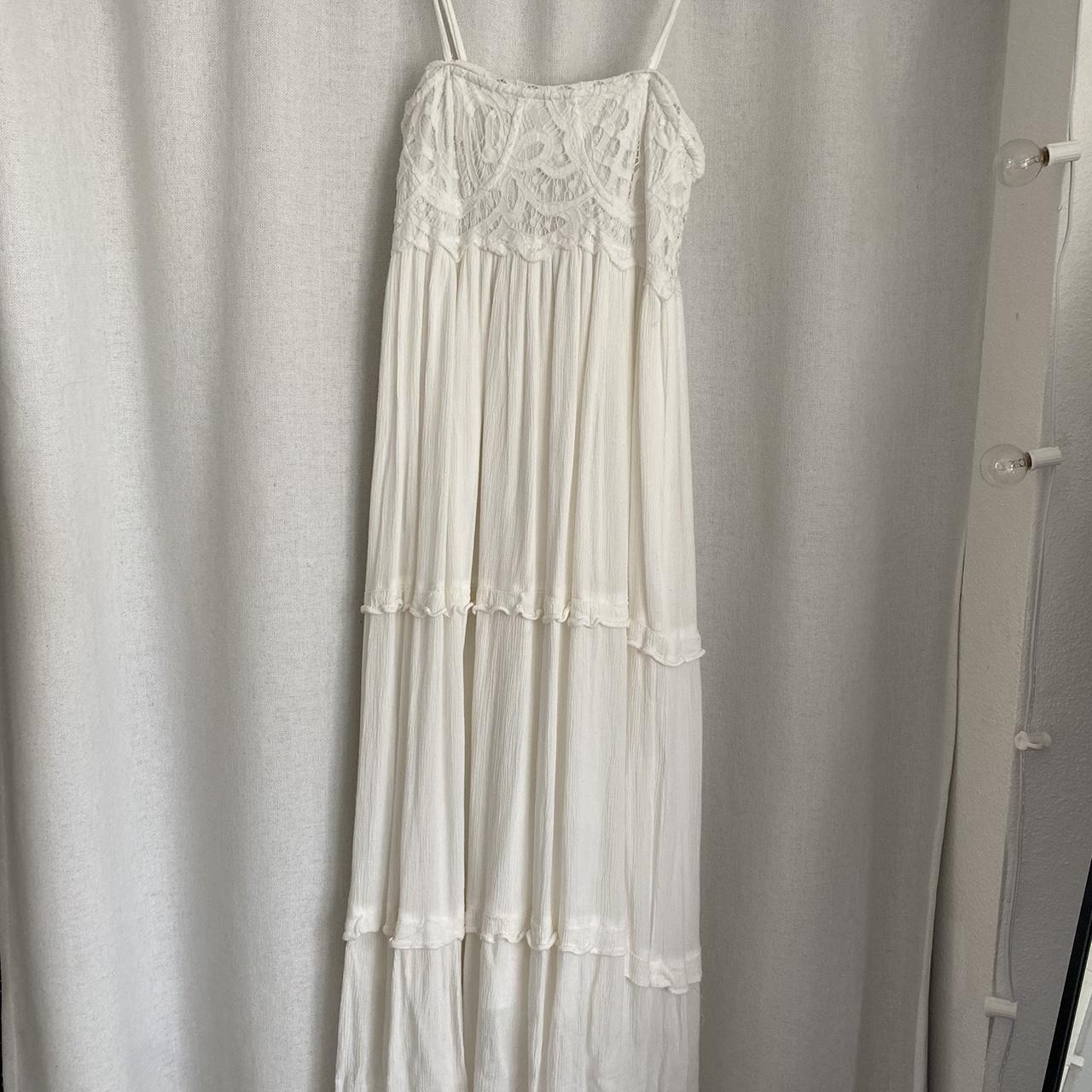 Lace cream sundress with adjustable straps. Could... - Depop