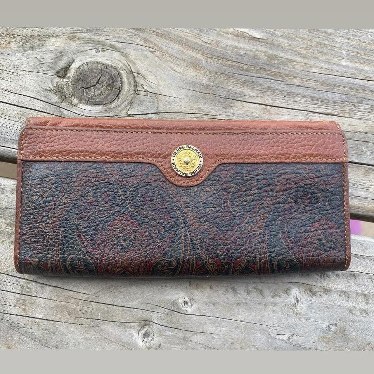 Pierre Balmain paisley leather wallet. Great condition. - Depop