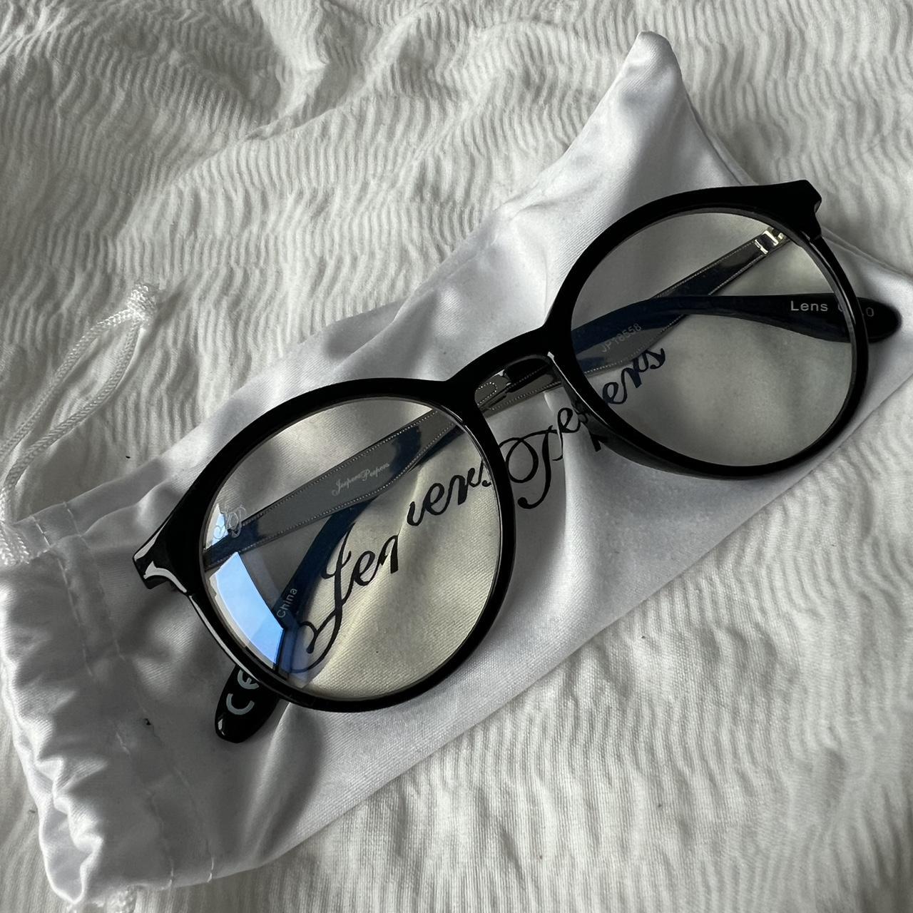 Black round frame glasses with blue light lenses... | Depop