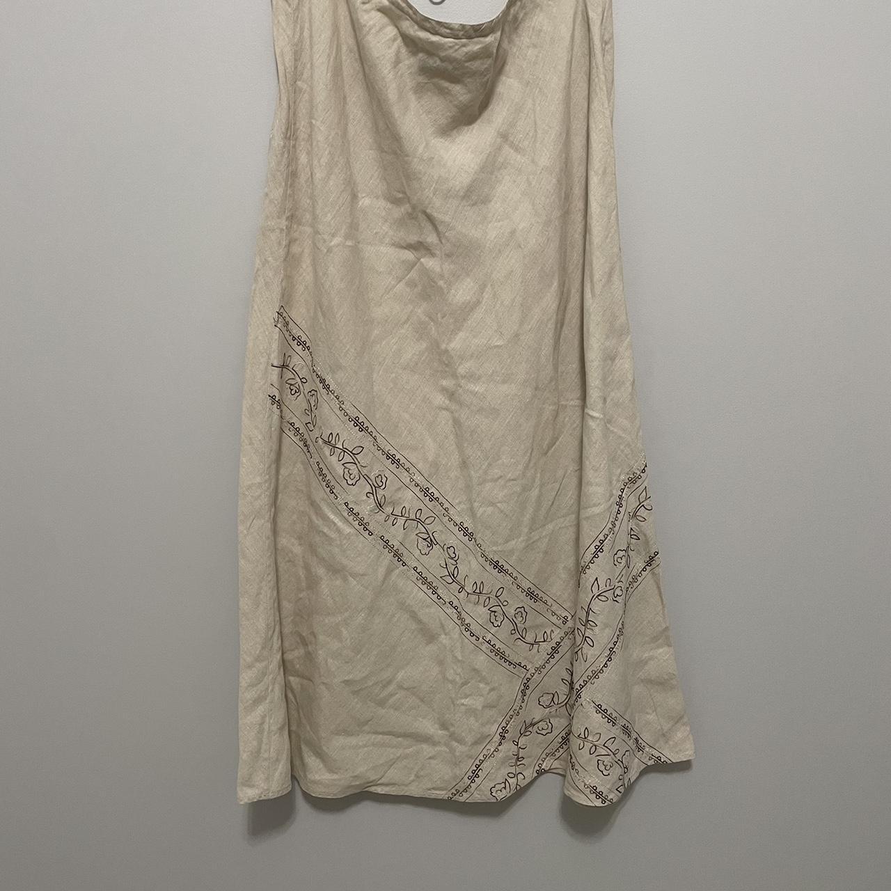 Valerie Stevens Linen Cream Skirt Size Large | Depop