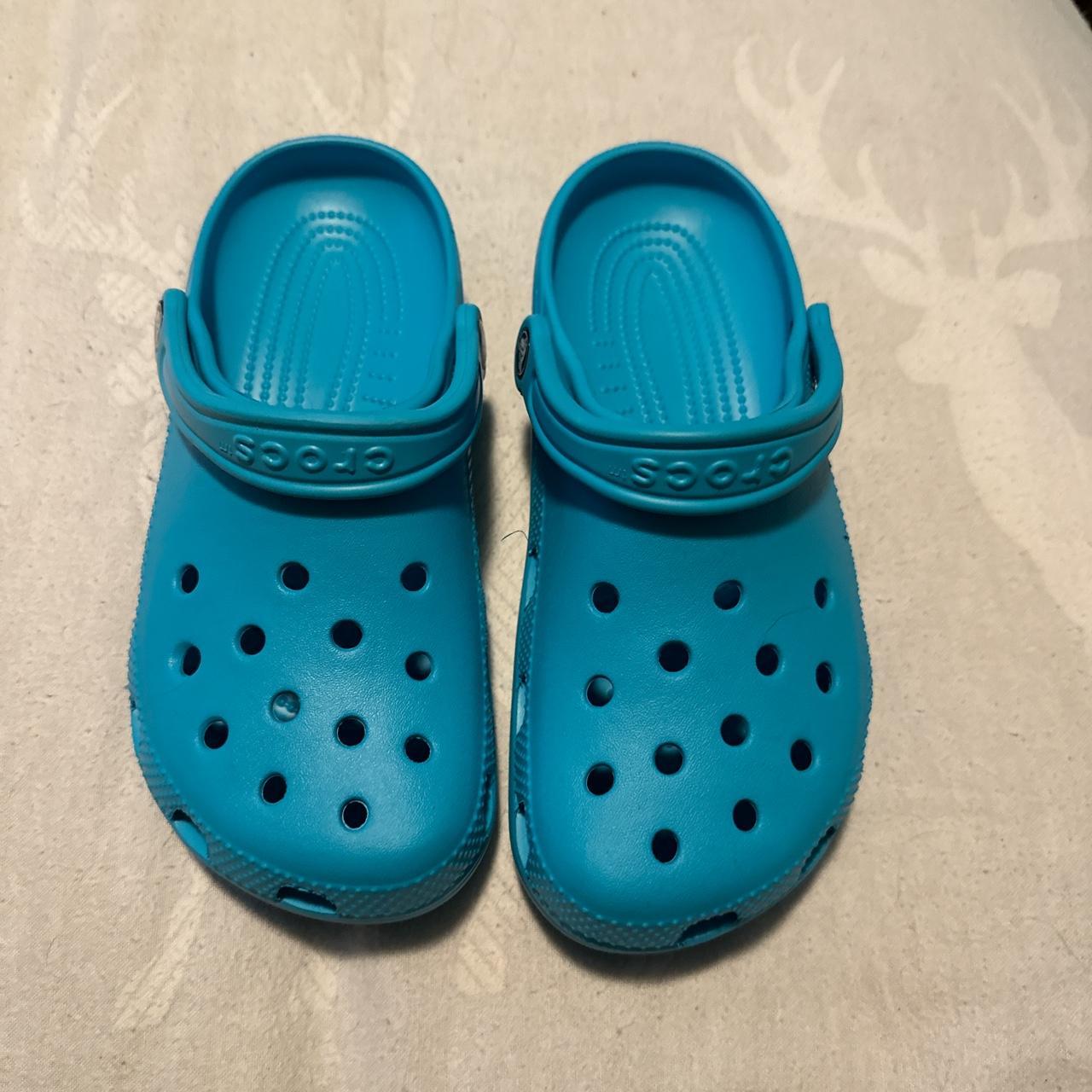 Teal blue Crocs Size: women’s 8 Never Worn - Depop