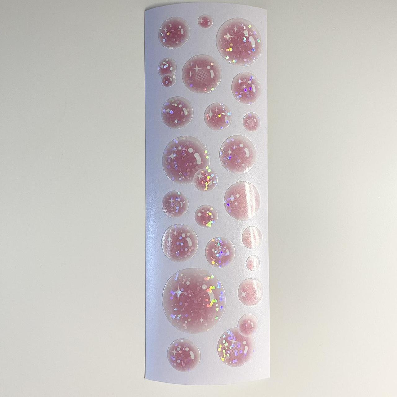 pink bubbles sticker sheet + freebies #stickers... - Depop