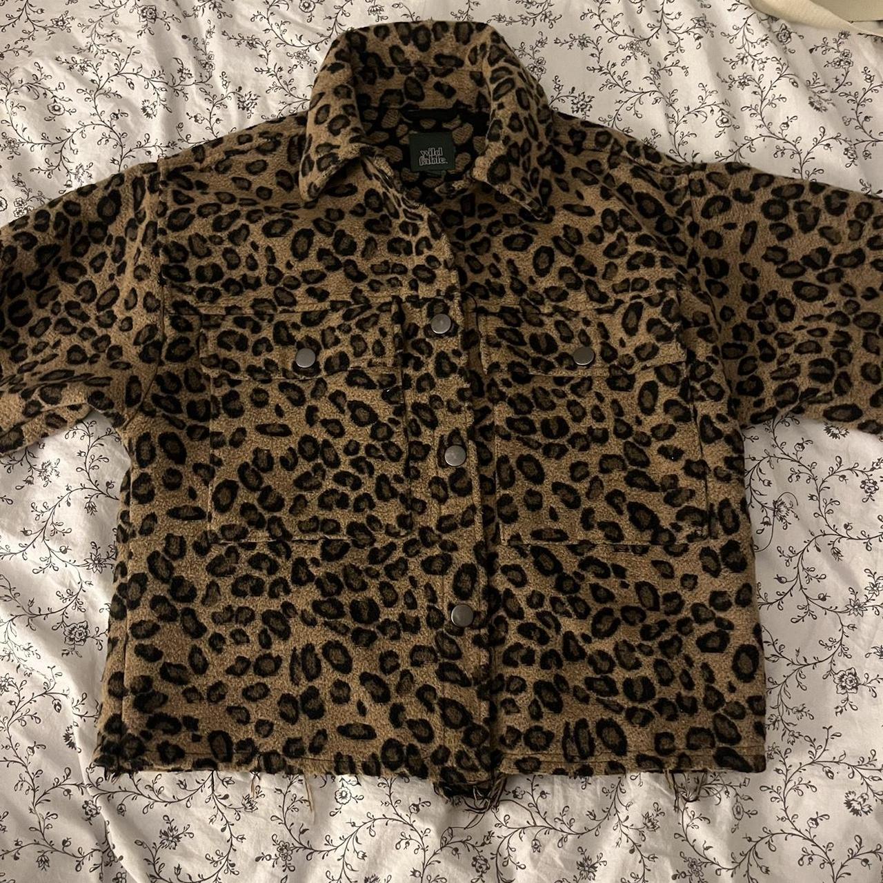 box fit leopard print oversized shacket this was... - Depop