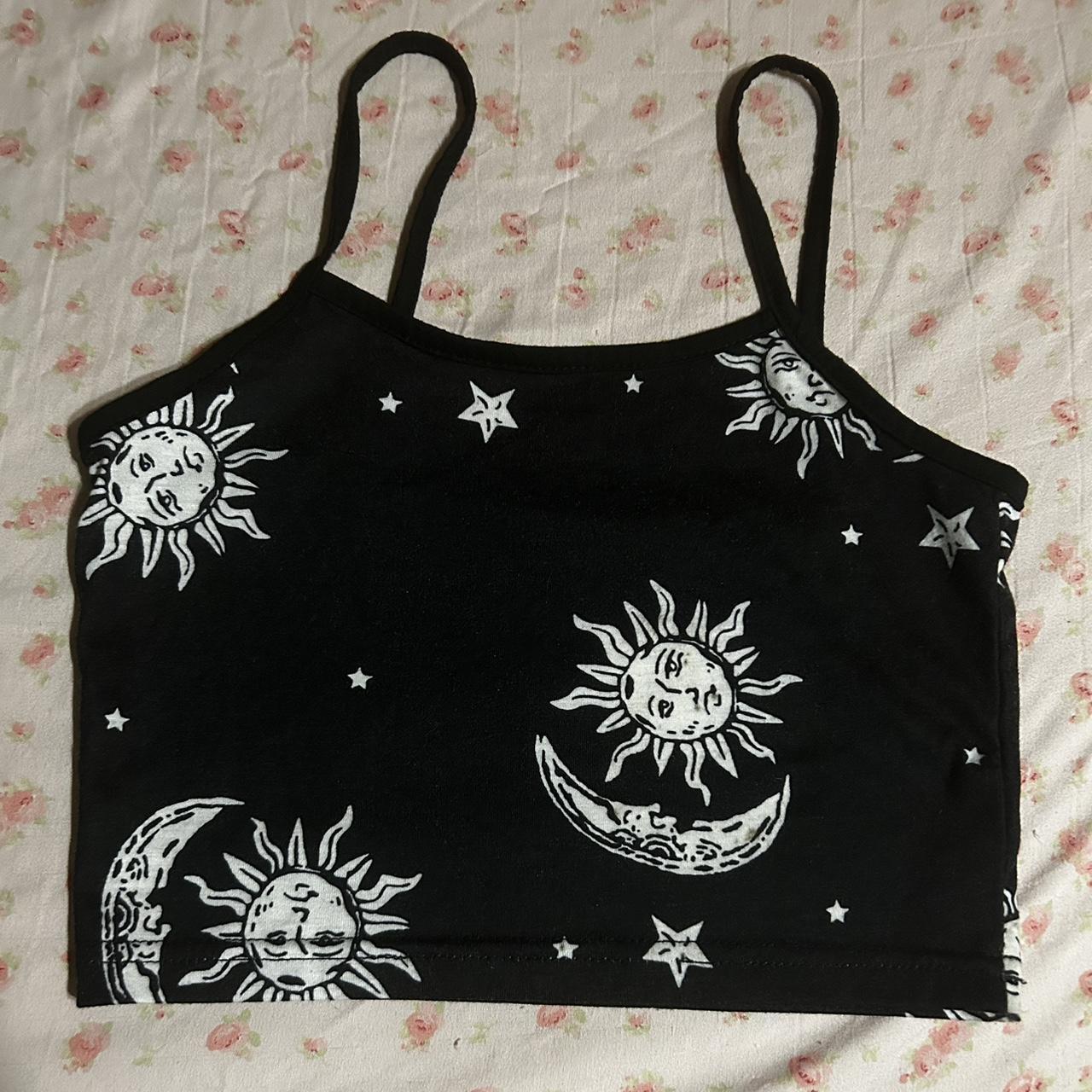 Moon and sun cropped tank top size XS. #sunandmoon... - Depop