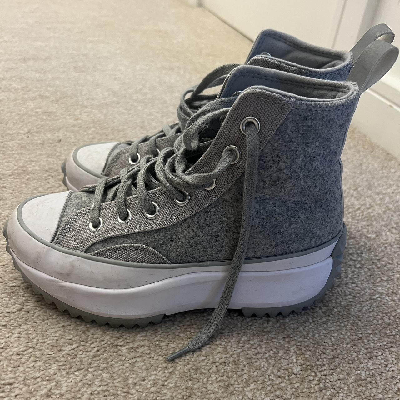 Converse Run Star Hike Hi Felt Platform trainer grey - Depop