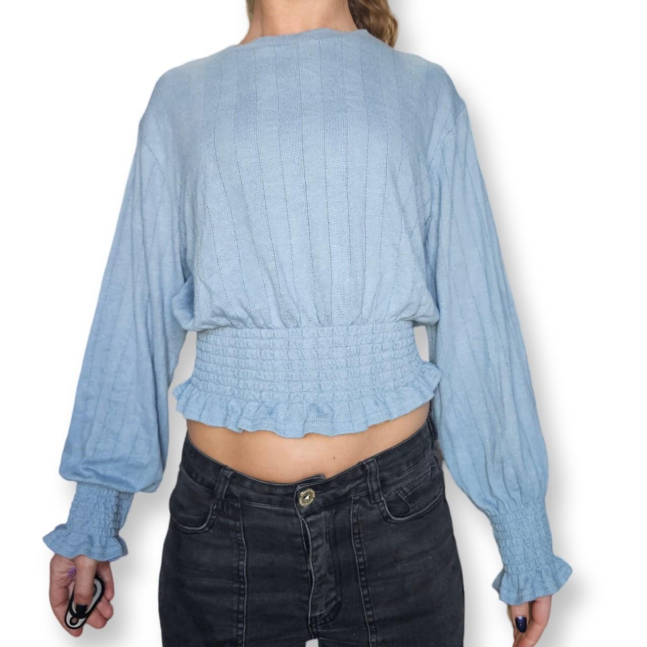 Cropped Gypsy Style Pastel Top Size Small - Model... | Depop