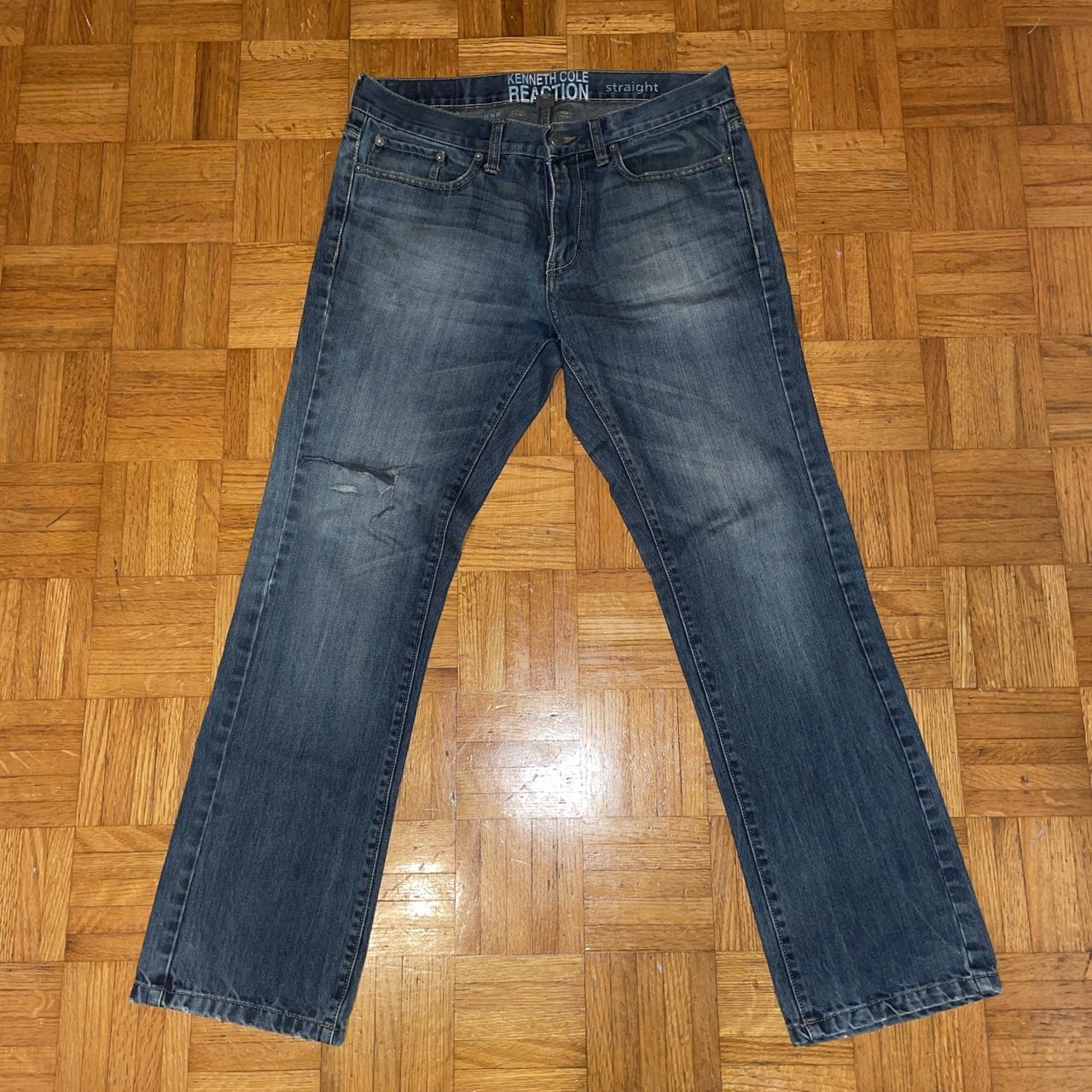 Kenneth Cole Men's Blue and Navy Jeans | Depop