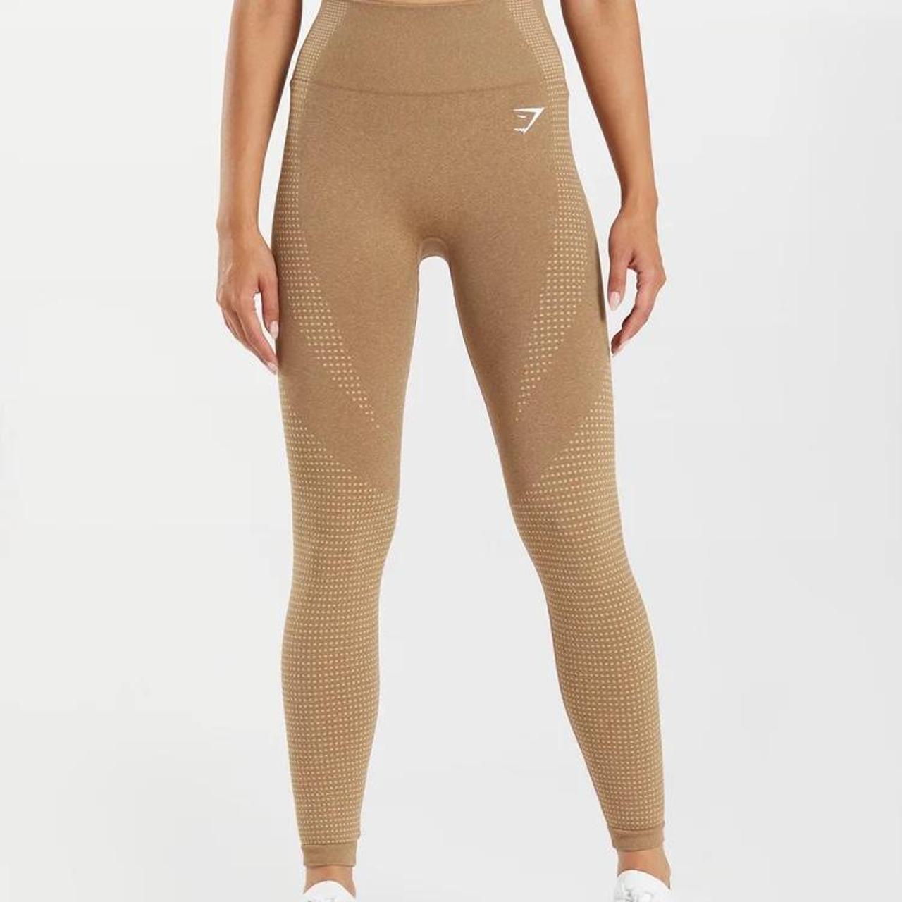 Gymshark Womens Tan And Brown Leggings Depop