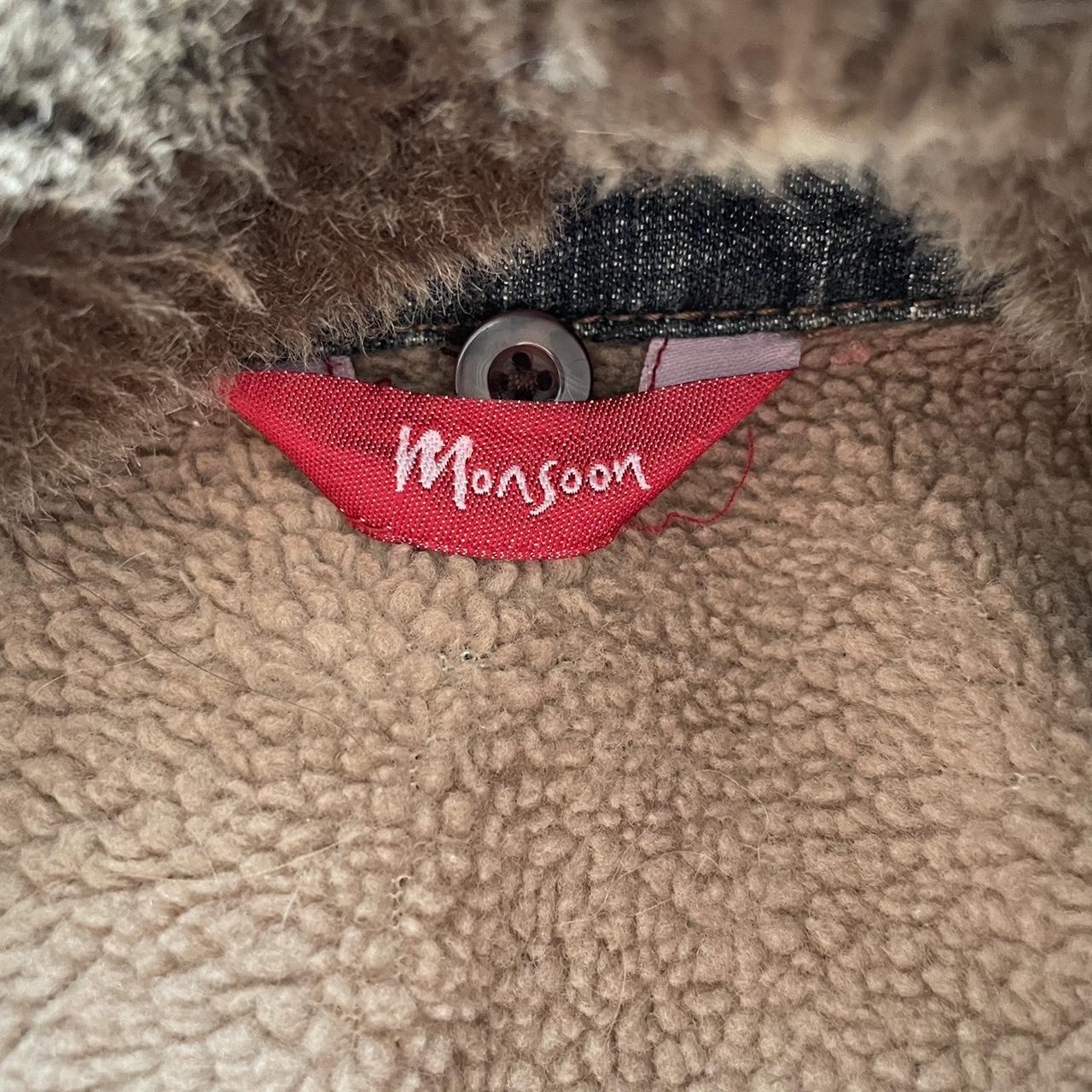 Monsoon fur denim jacket, super cute and hardly... - Depop