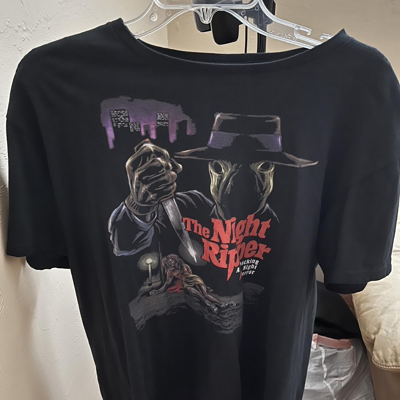 Black The Night Ripper horror game T-Shirt from... - Depop