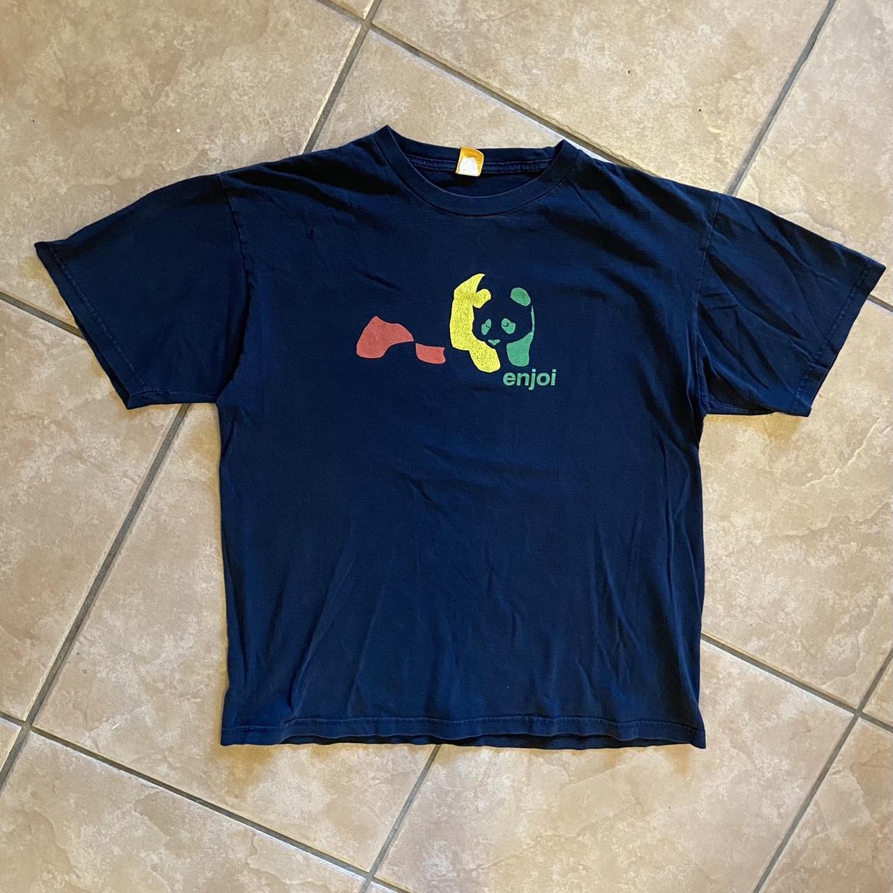 Vintage enjoi skate classic panda tee Rasta colors... - Depop