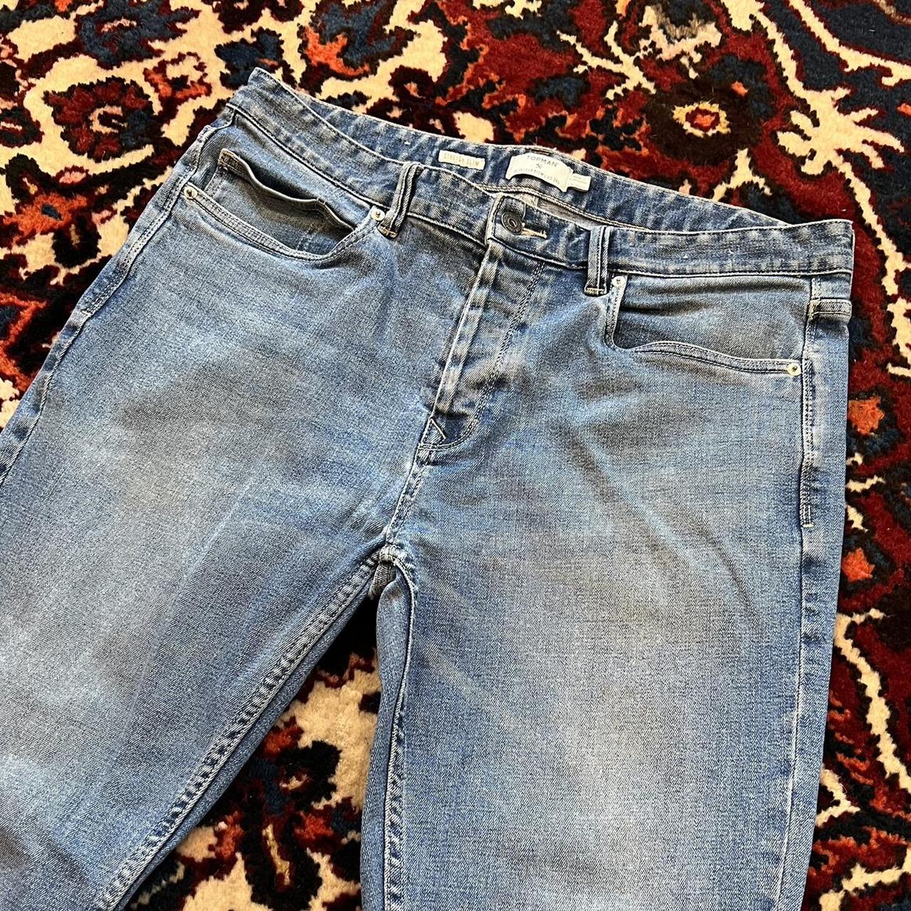 Topman Denim Jeans Light wash and great fade Size:... - Depop