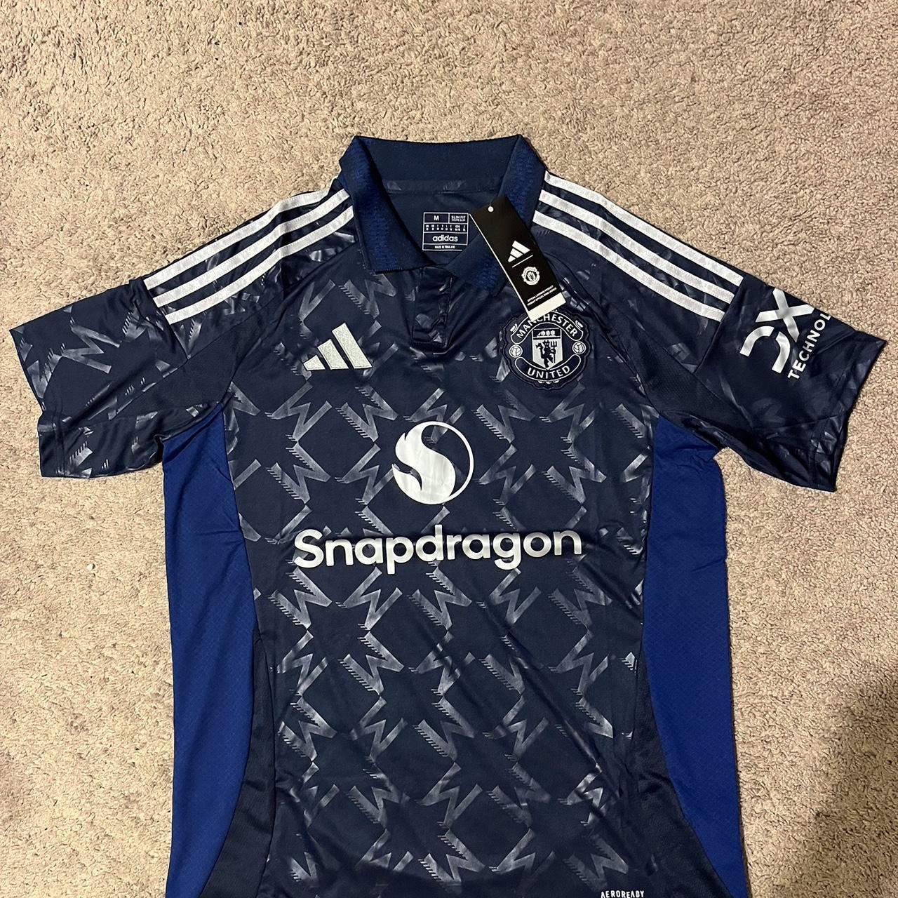 Manchester United Home kit player version navy and... - Depop