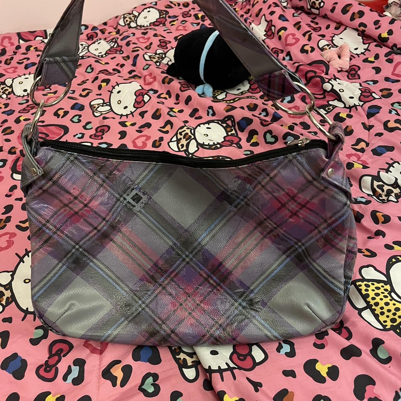 Purple plaid, hello kitty purse 🚨It does have some... - Depop