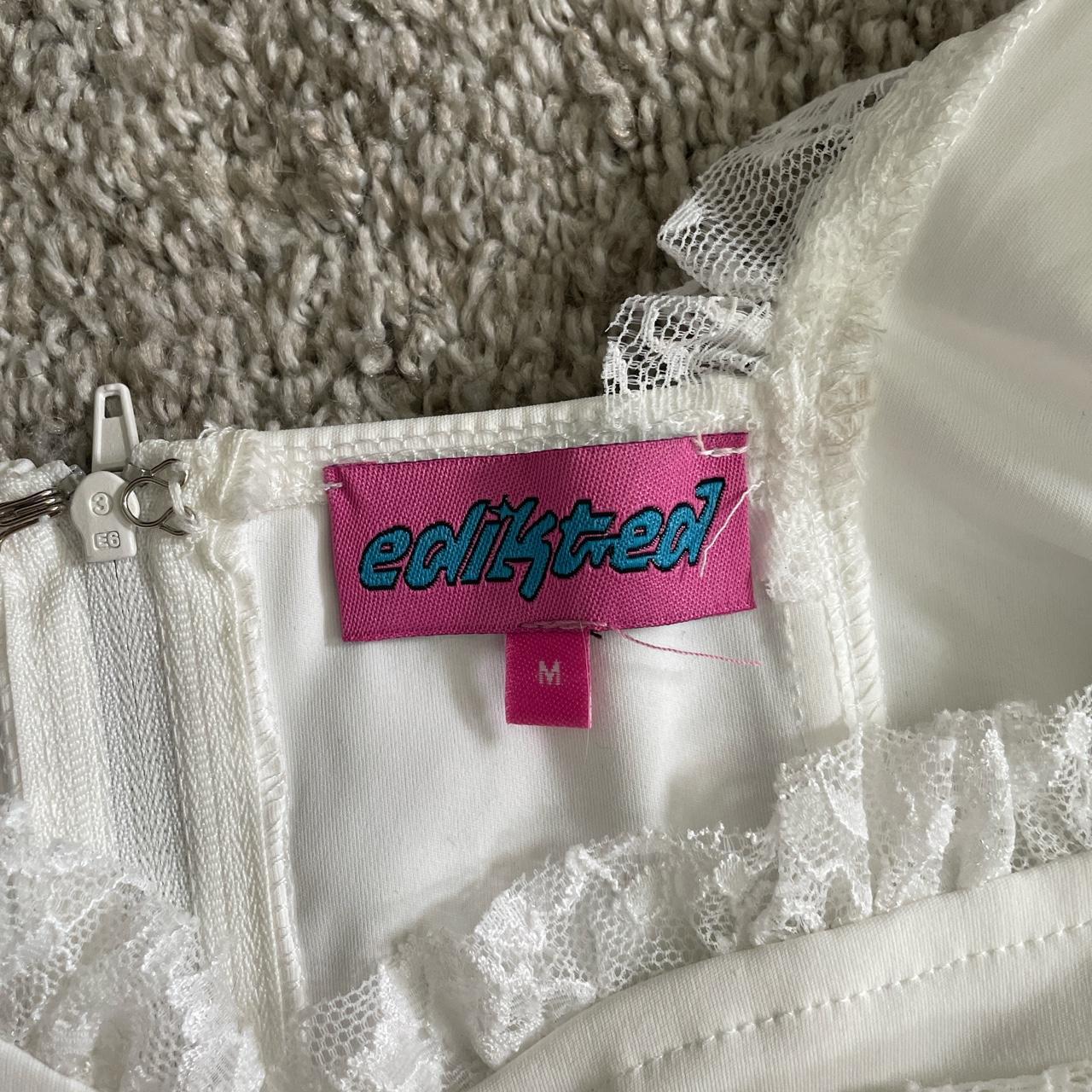 edikted lace trim sweetheart neck corset top - worn... - Depop