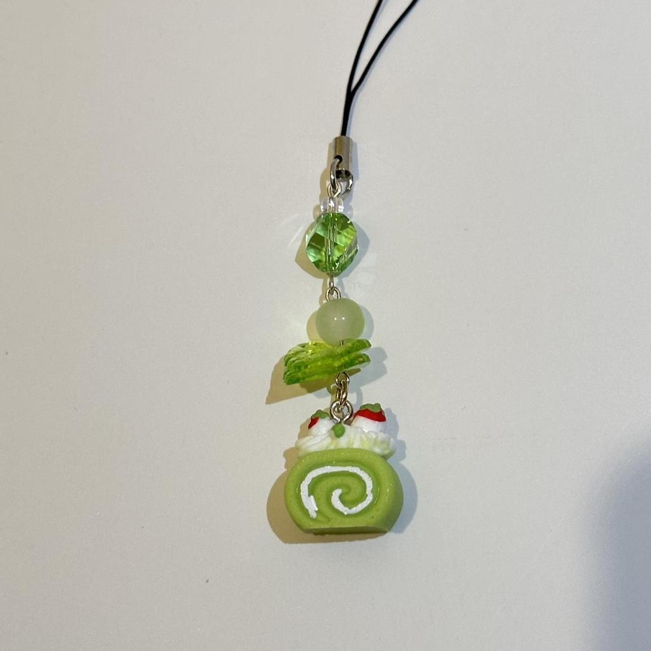 matcha roll leaf phone charm 🍃 handmade by me