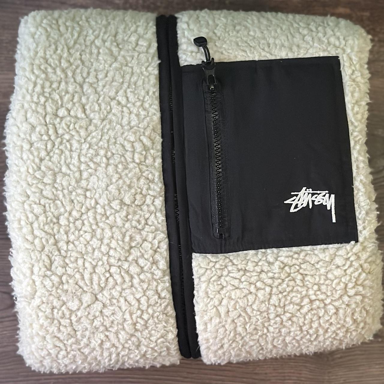 Stussy 8 ball Sherpa Reversible Jacket Vintage... - Depop