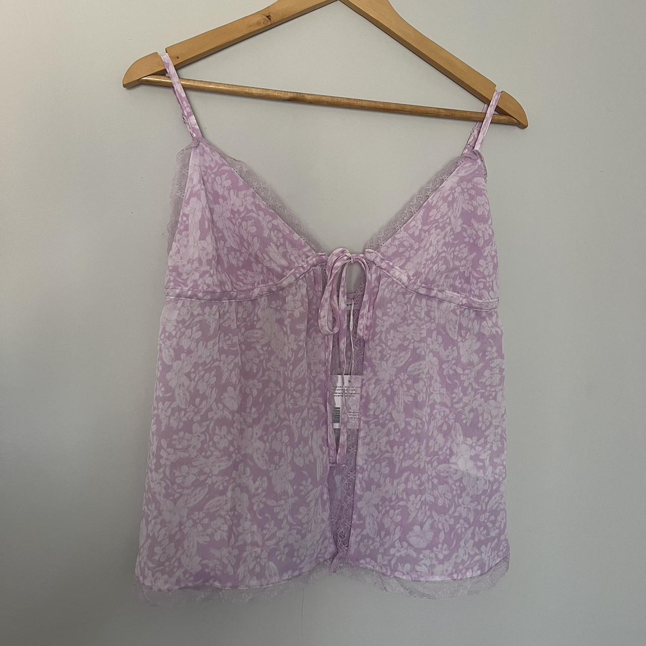 Lilac floral tie-up top -brand, supré -size 10... - Depop