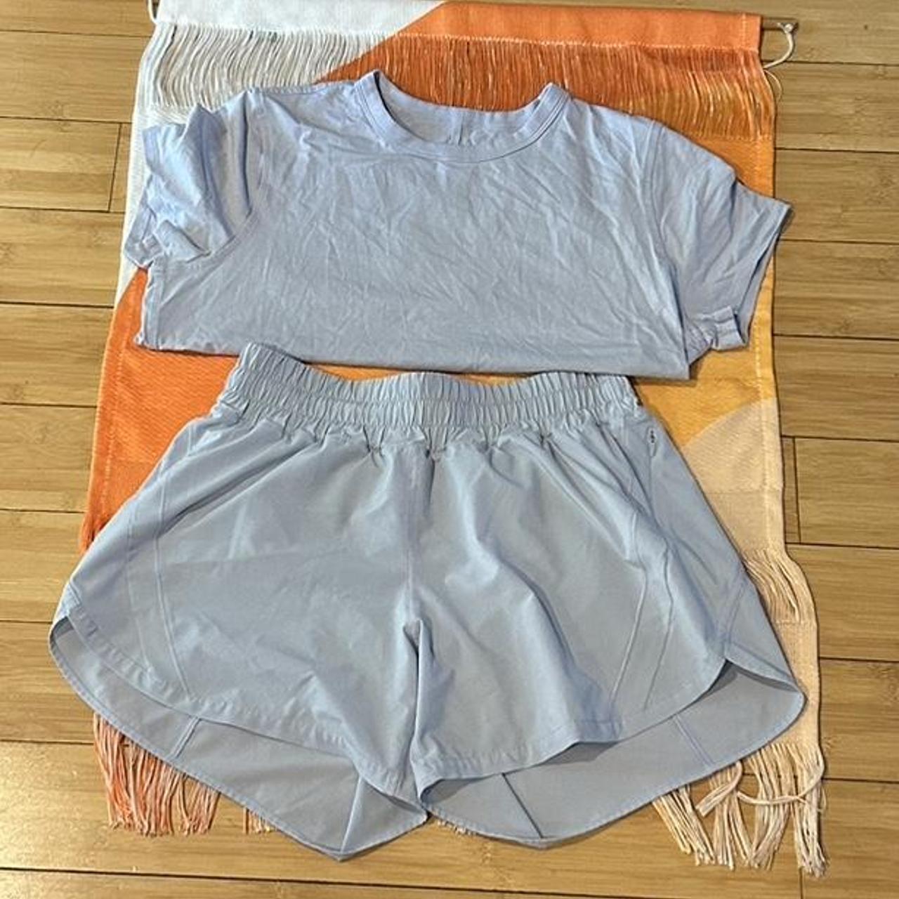 Lululemon set in powder blue, size 10: Includes... - Depop