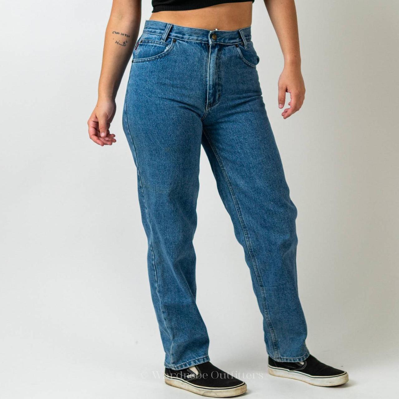 Vintage 90's Bugle Boy Gold Crest Mom Jeans -... - Depop