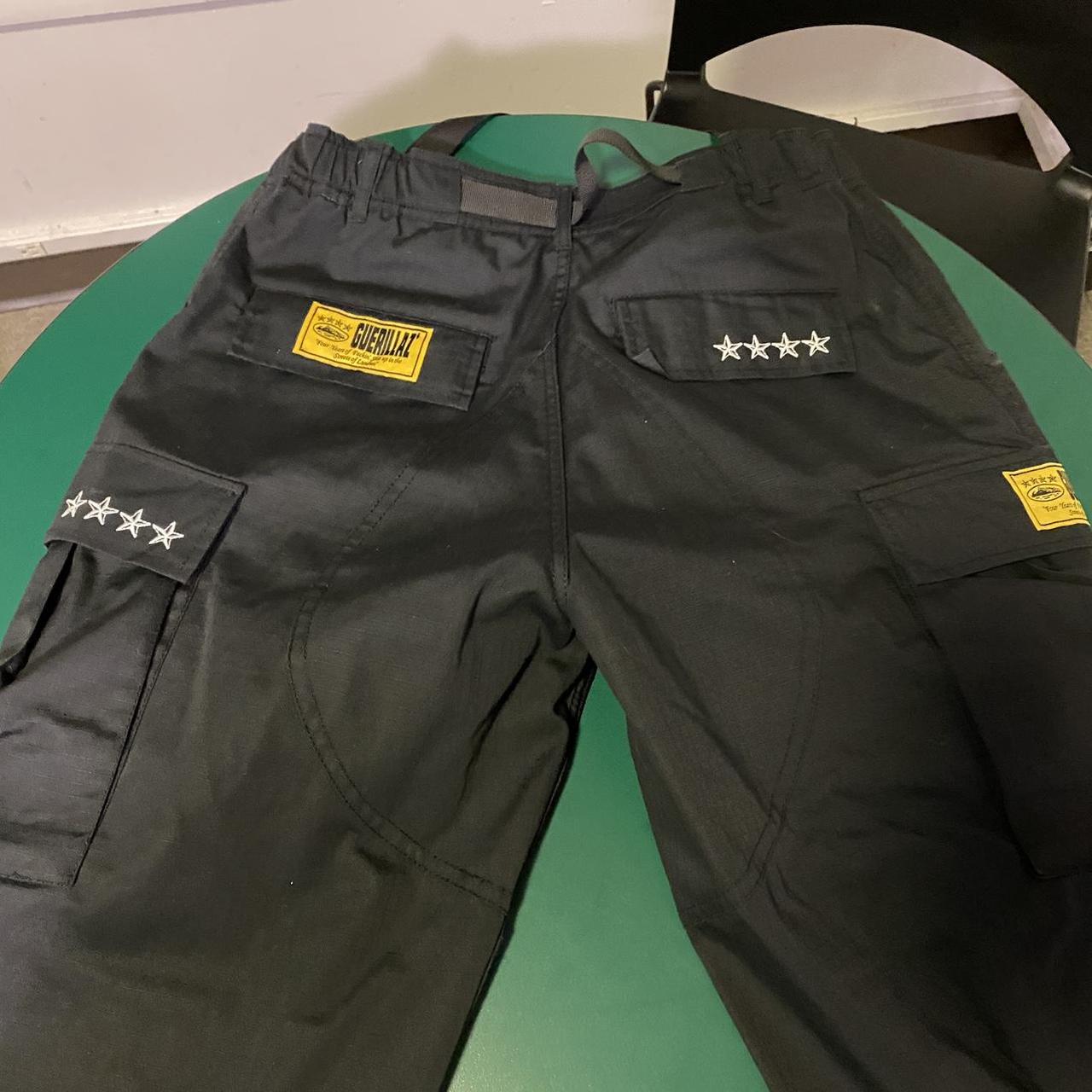 Corteiz Cargos Black and Gold Perfect condition... - Depop