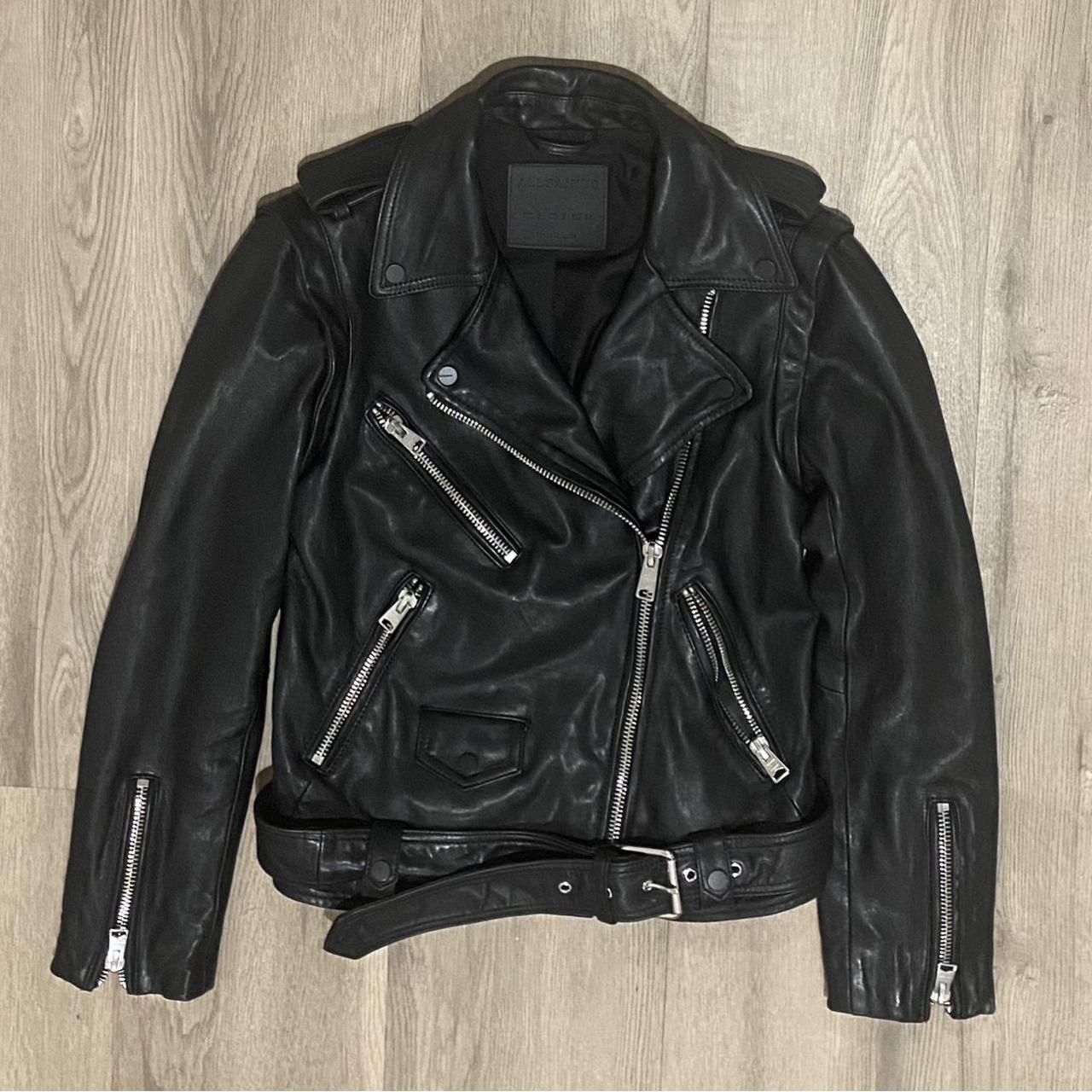 morgan biker jacket from allsaints featuring... - Depop