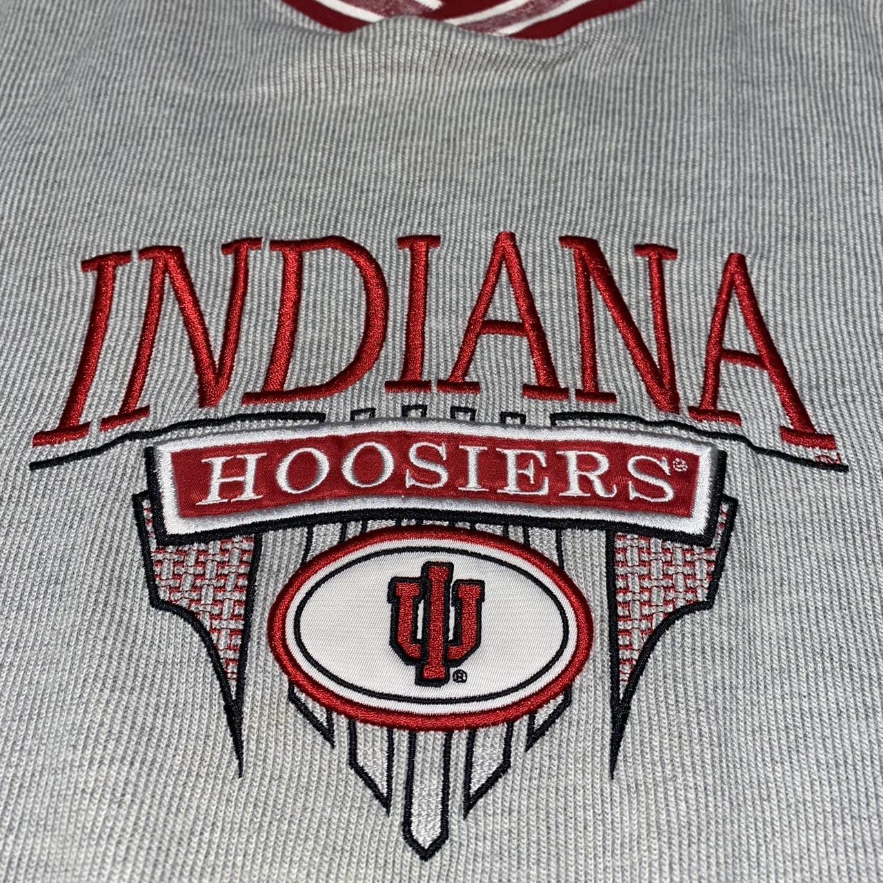 VINTAGE INDIANA HOOSIERS KNITTED EMBROIDERED SWEATER... - Depop