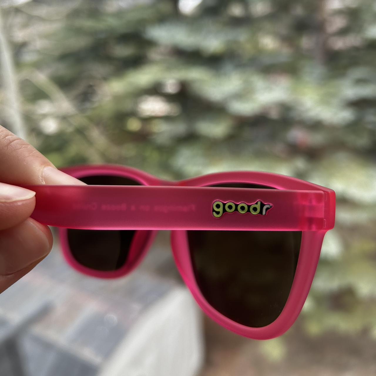 Goodr Women's Pink and Blue Sunglasses | Depop