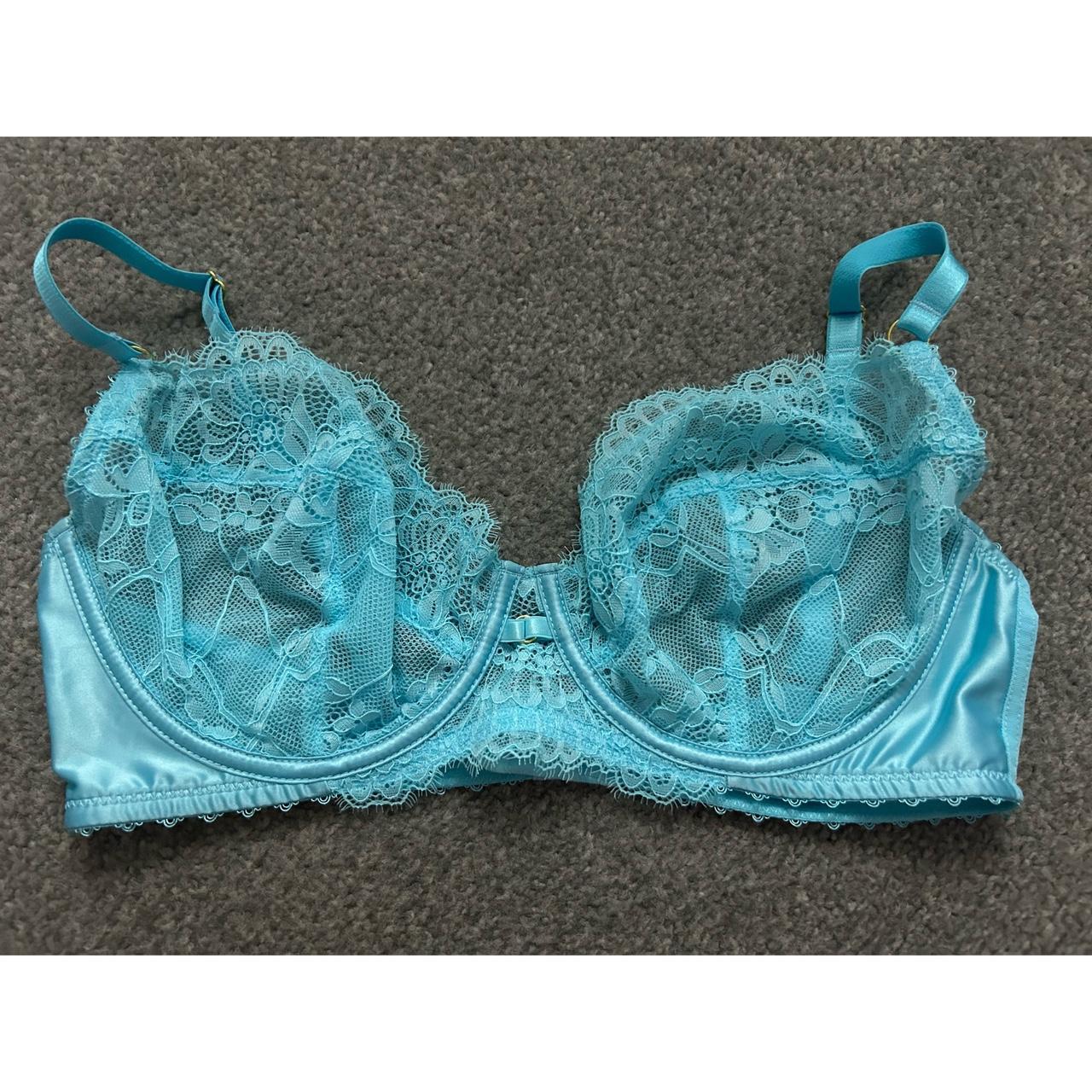 Wolf & Whistle X Megan Skye Blue Neon Lace Bra 34F - Depop