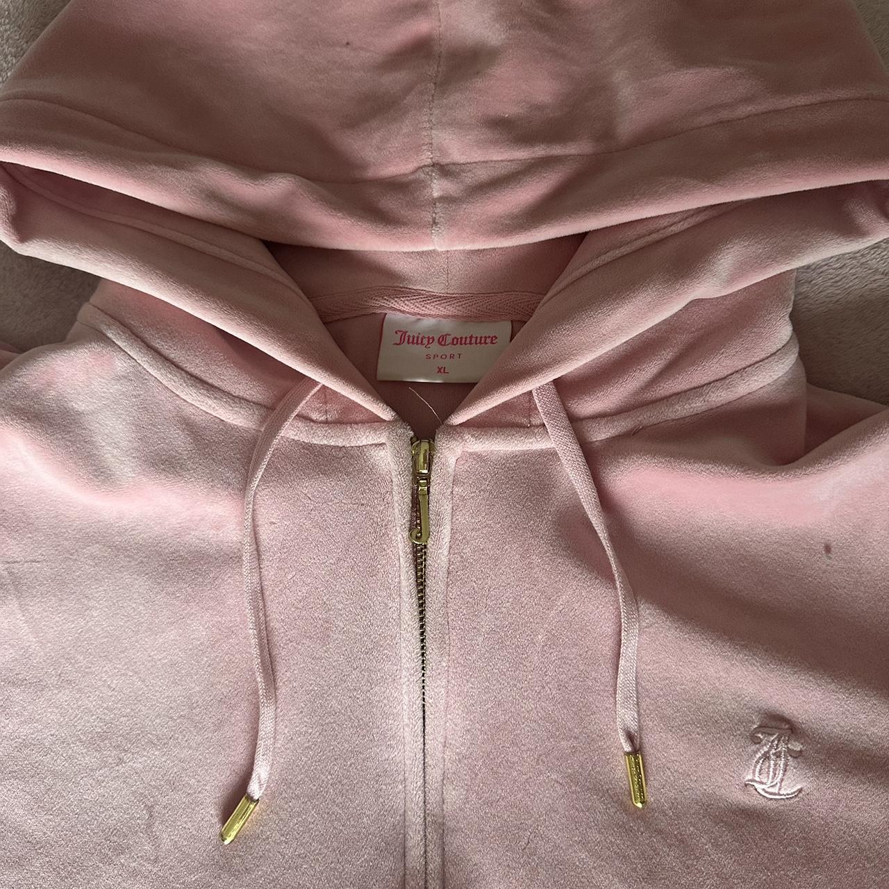 Juicy Couture Pink velour zip up hoodie #hoodies - Depop