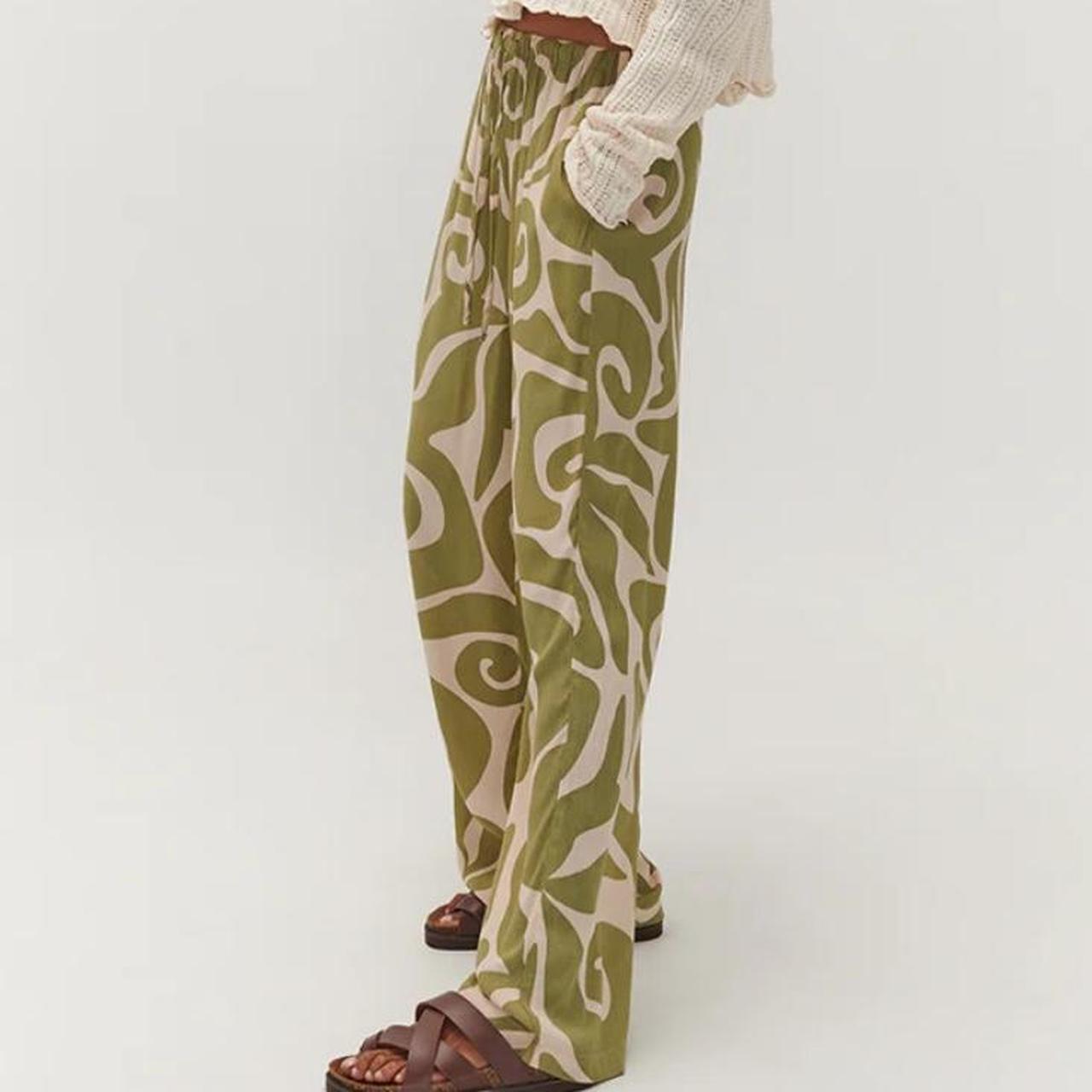 GHANDA Breeze Pants / Trousers in Green Jumbo... - Depop