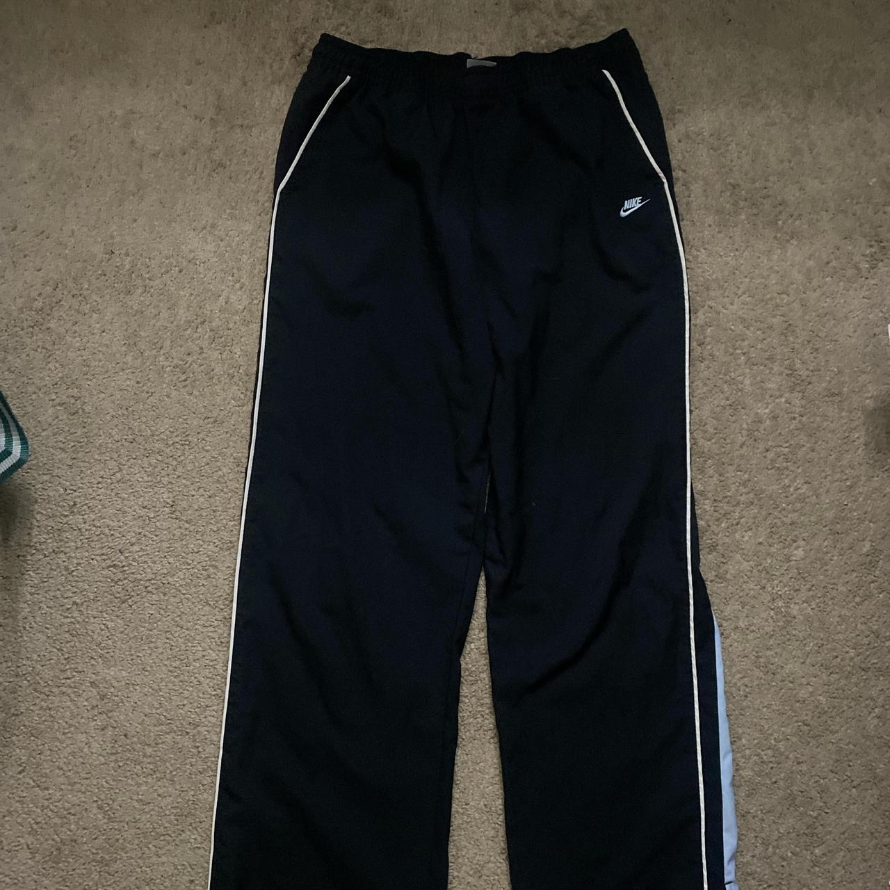 Nike polyester joggers They’re wide legged with... - Depop