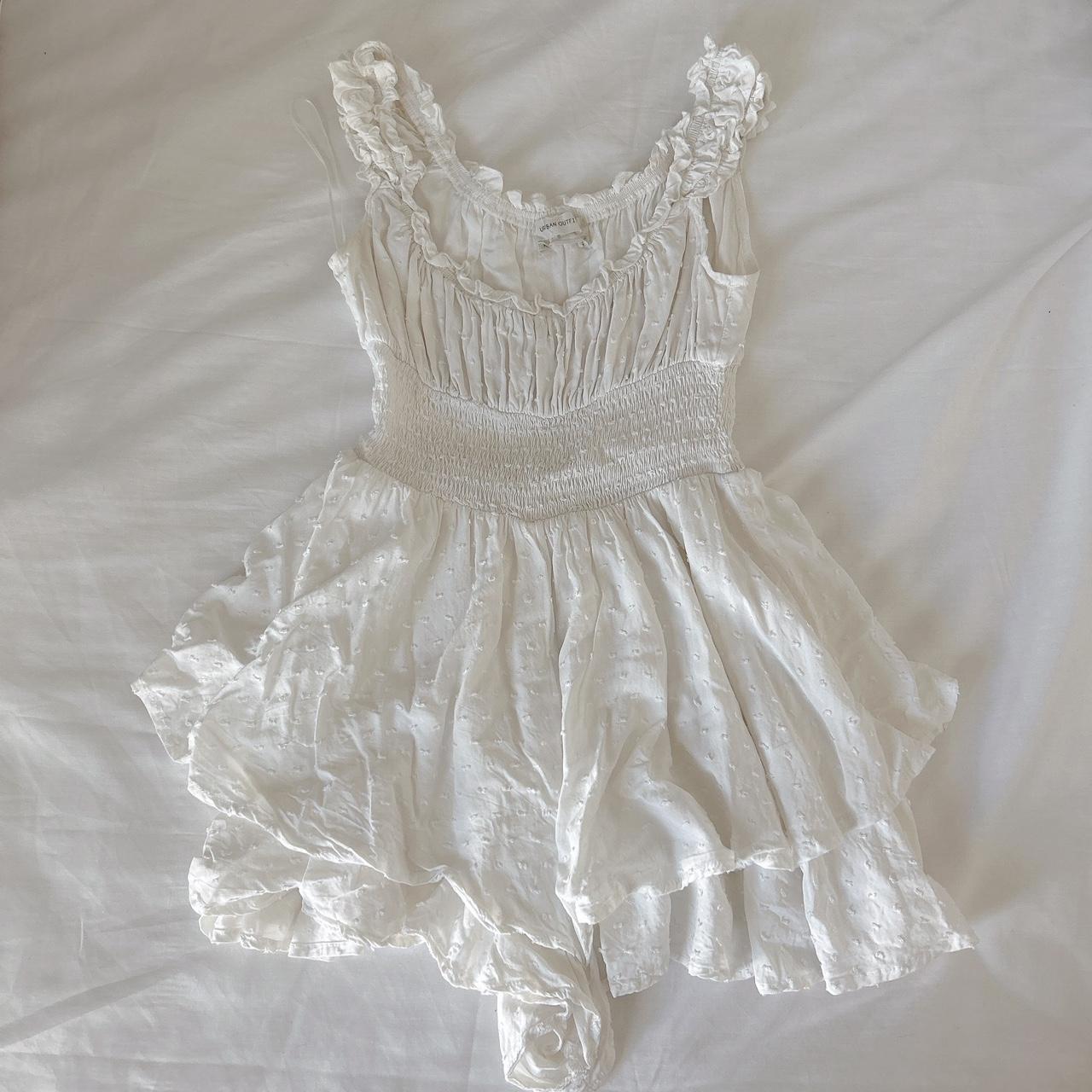 urban outfitters white flowy romper size XS -... - Depop