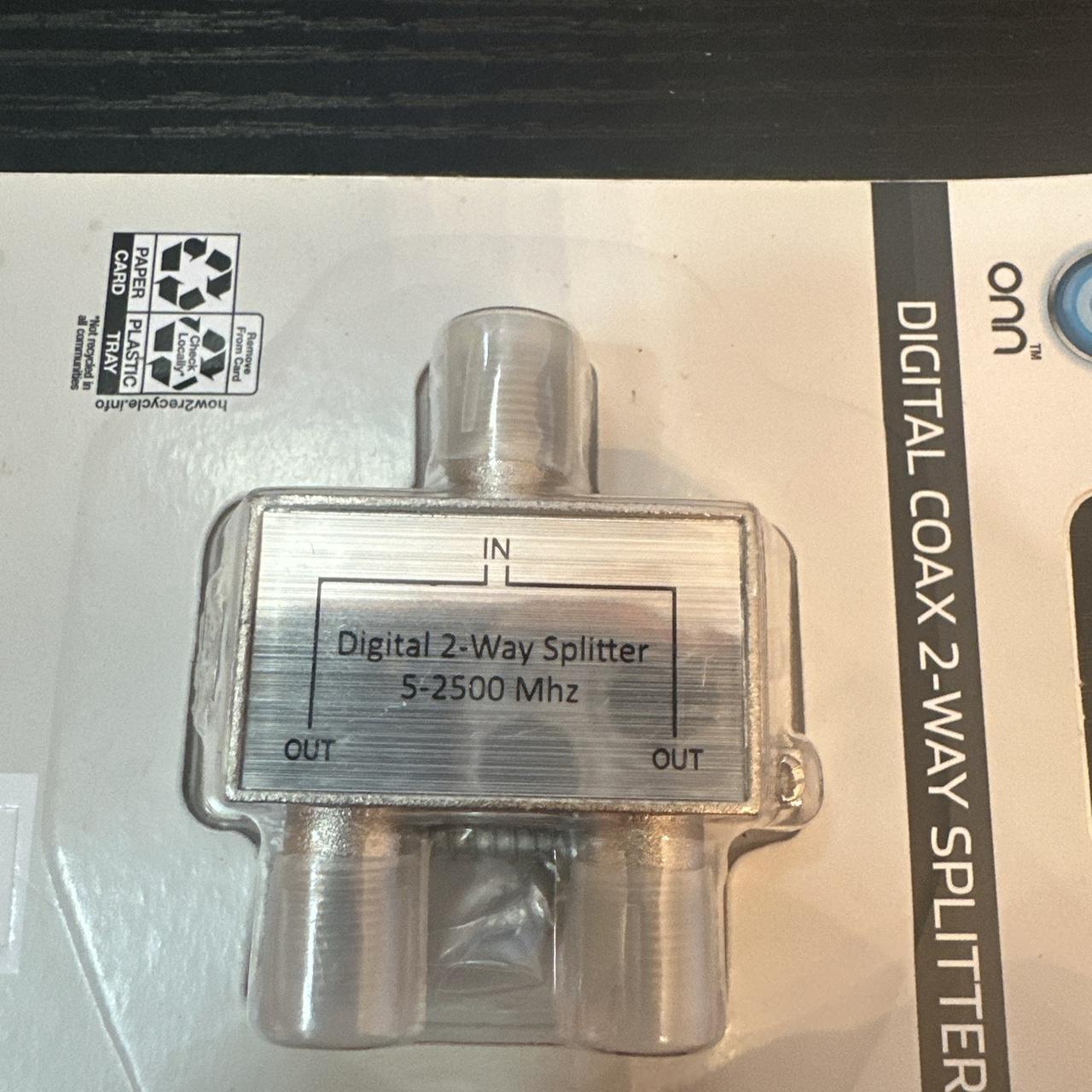ONN Digital Coax 2-Way Splitter New In Package... - Depop