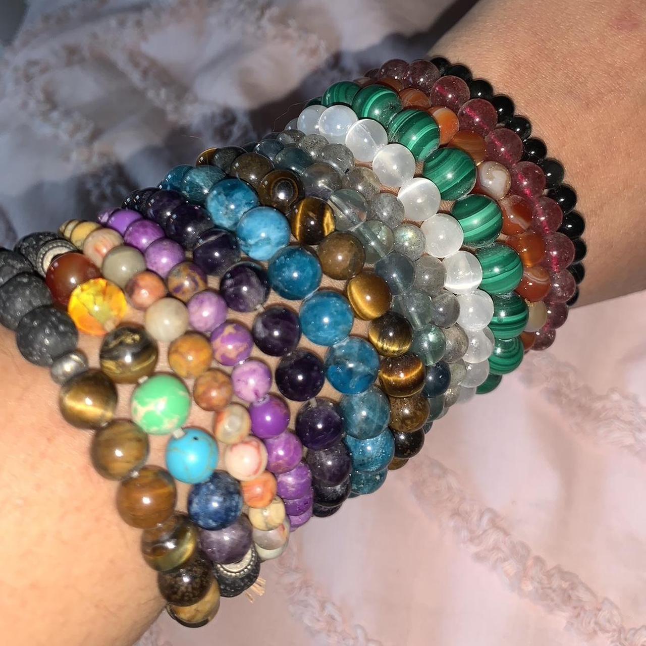 Crystal bead bracelets $12 each Send me a... - Depop